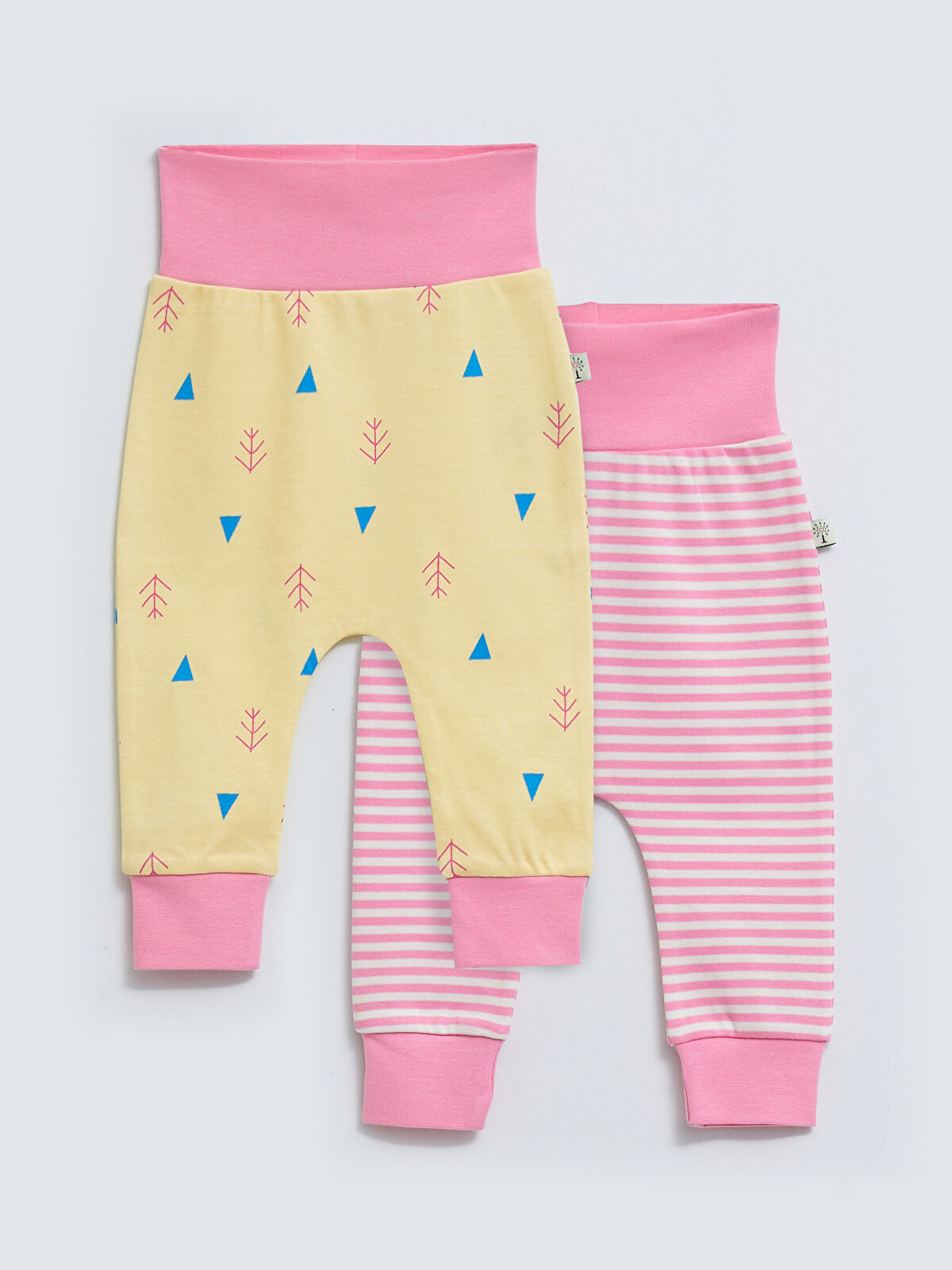 Organickid Beli Lastikli Kız Bebek Pantolon 2'li