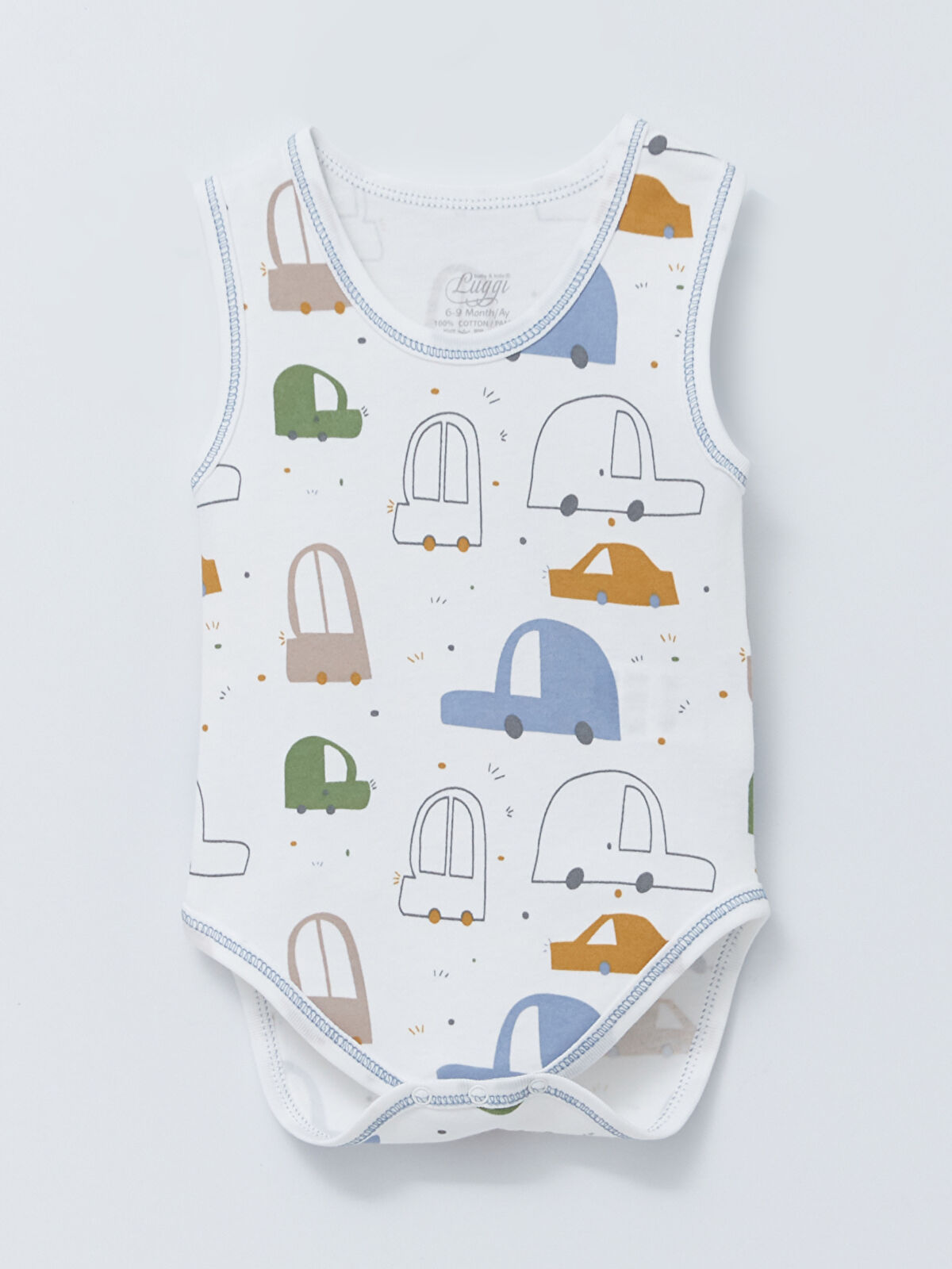 Luggi Baby Baskılı Erkek Bebek Çıtçıtlı Body