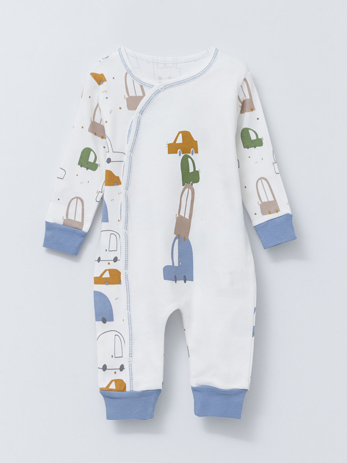 Luggi Baby Bisiklet Yaka Baskılı Erkek Bebek Tulum