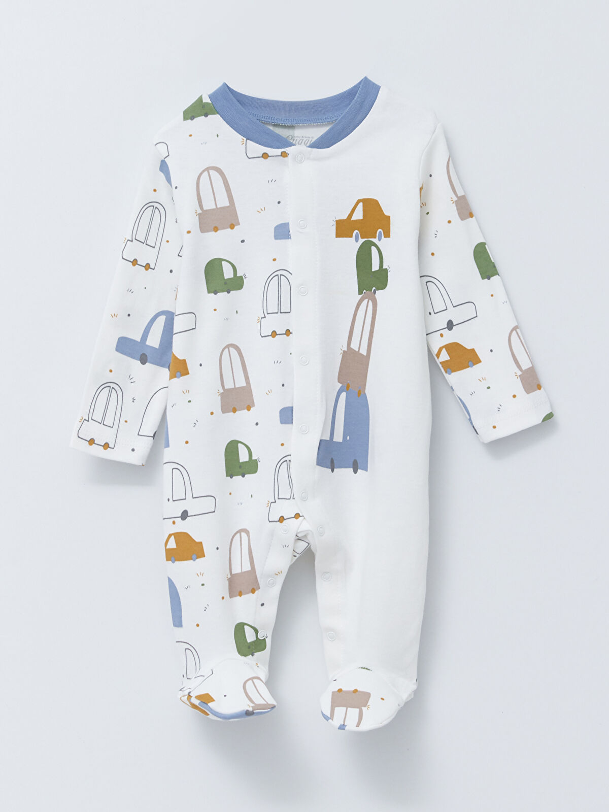 Luggi Baby Bisiklet Yaka Baskılı Erkek Bebek Tulum