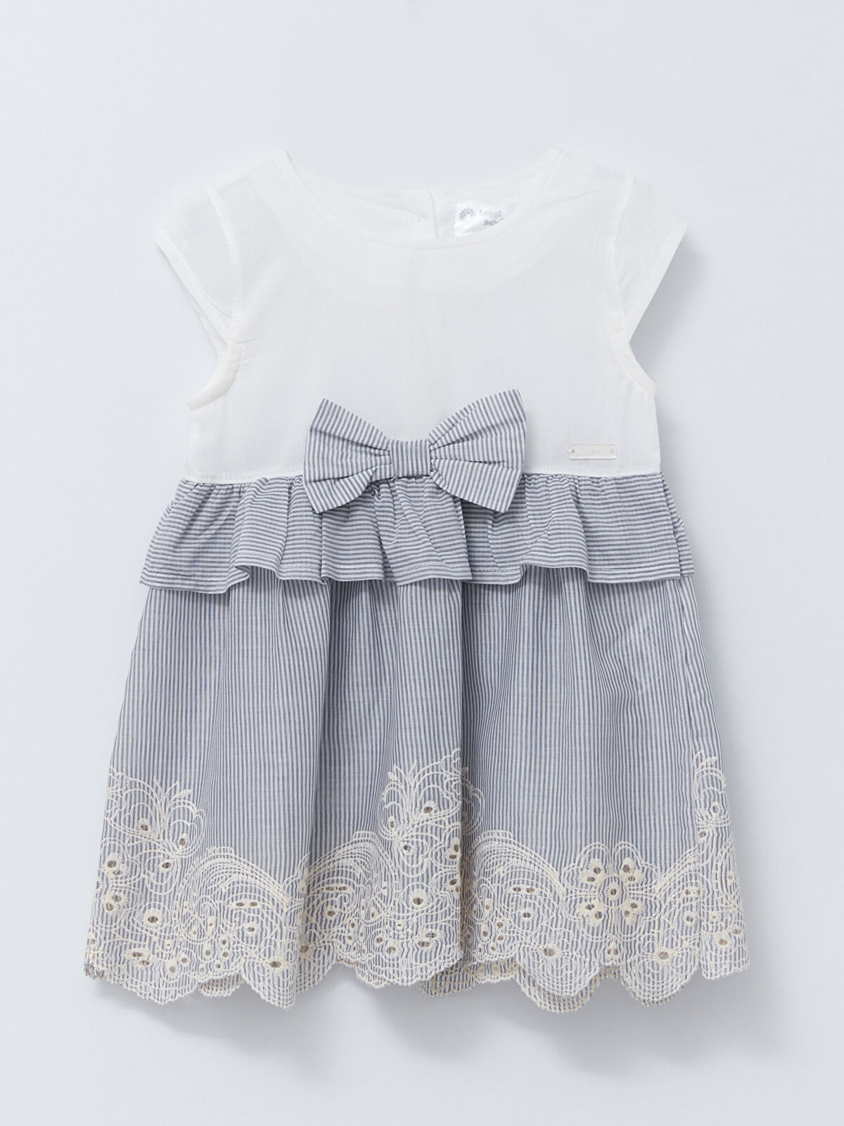 Luggi Baby Bisiklet Yaka Kısa Kollu Çizgili Kız Bebek Elbise ve Külot 2'li Takım Luggi Baby Bisiklet Yaka Kısa Kollu Çizgili Kız Bebek Elbise ve Külot 2'li Takım