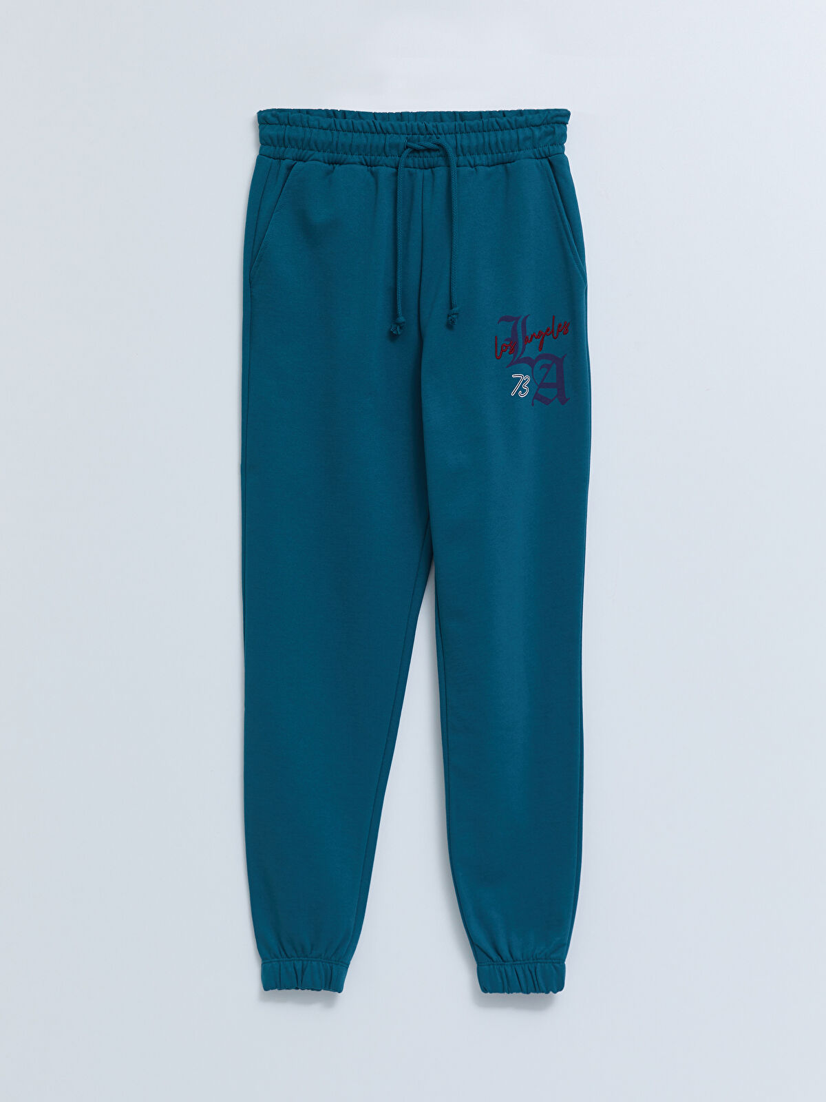 LCW CASUAL Beli Lastikli Baskılı Cep Detaylı Kadın Jogger Eşofman Altı