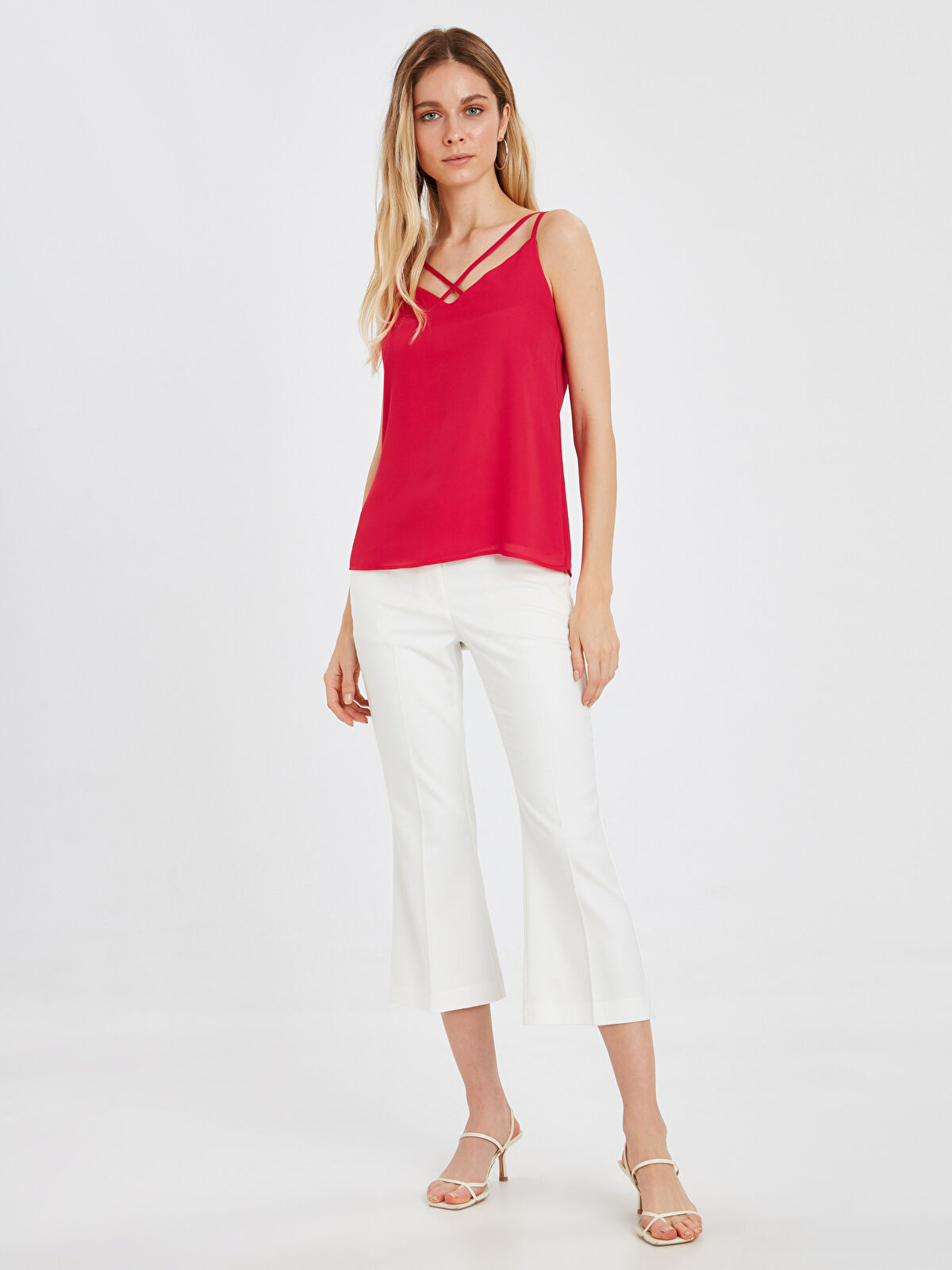 Bilek Boy İspanyol Paça Kumaş Pantolon