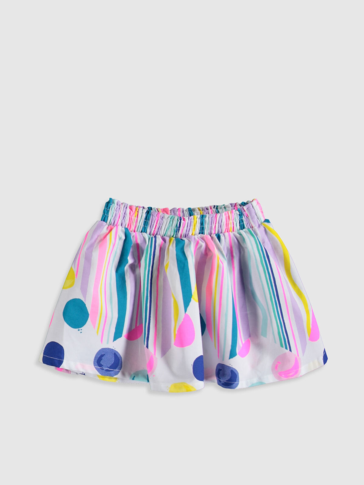 Beli Lastikli Desenli Kız Çocuk Kloş Etek