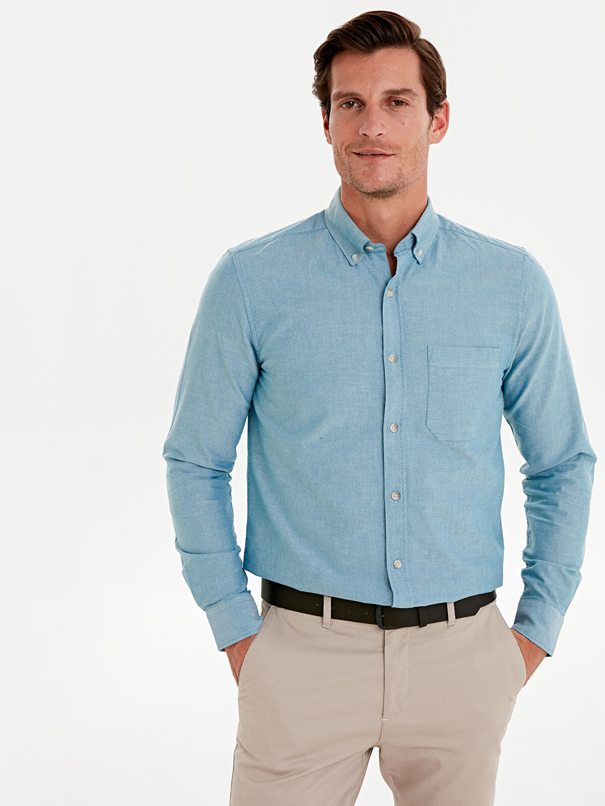 Regular Fit Uzun Kollu Oxford Gömlek