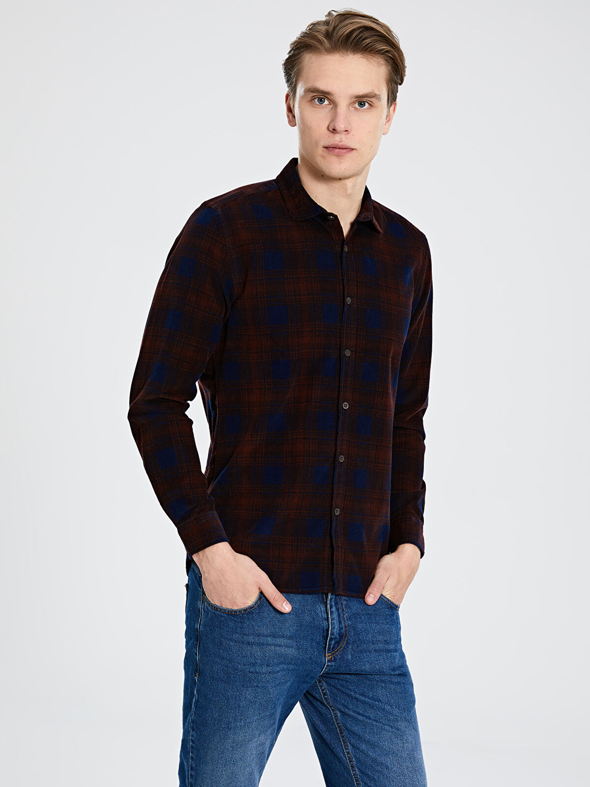 Ekstra Slim Fit Ekose Gömlek