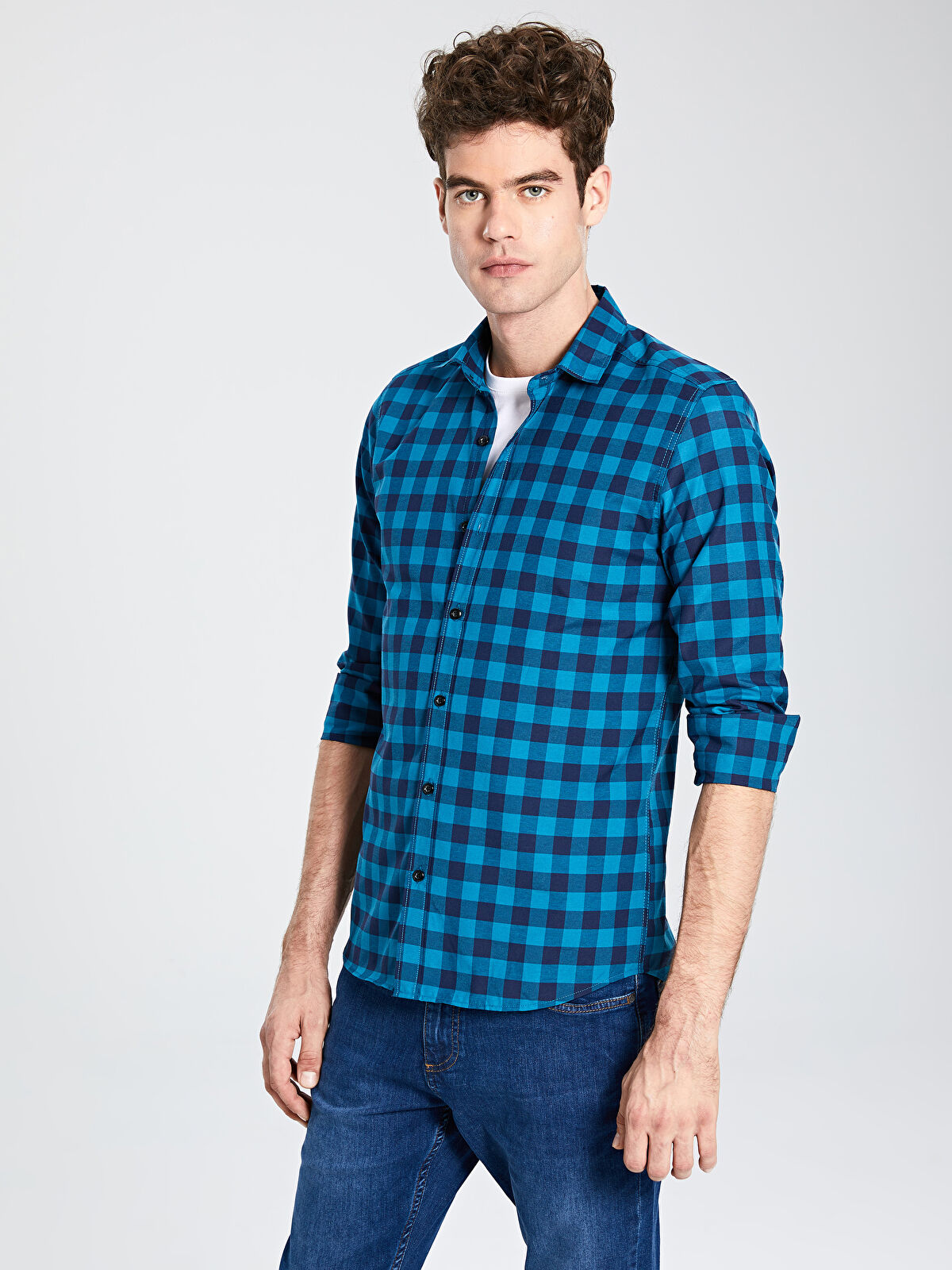 Ekstra Slim Fit Uzun Kollu Poplin Erkek Gömlek