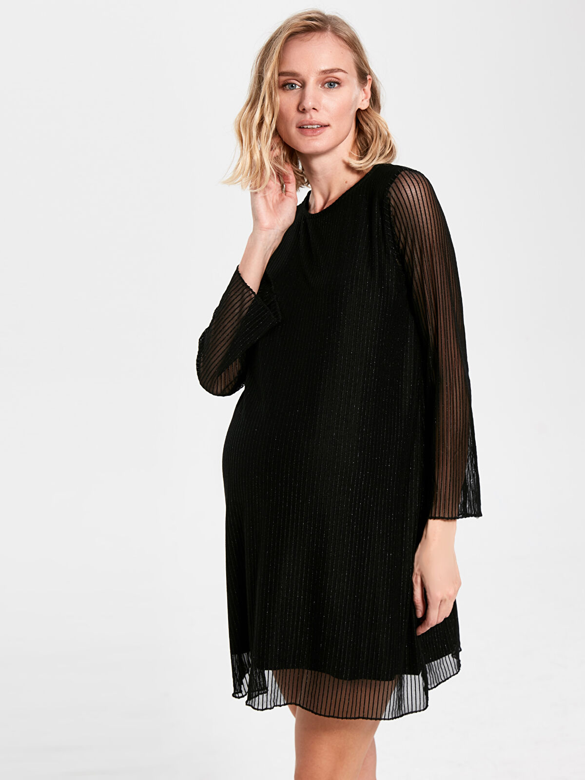 Bisiklet Yaka Uzun Kollu Dantel Kadın Elbise Bisiklet Yaka Uzun Kollu Dantel Kadın Elbise