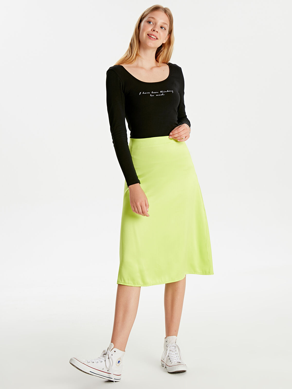 LCW CASUAL Saten Düz Kadın Etek