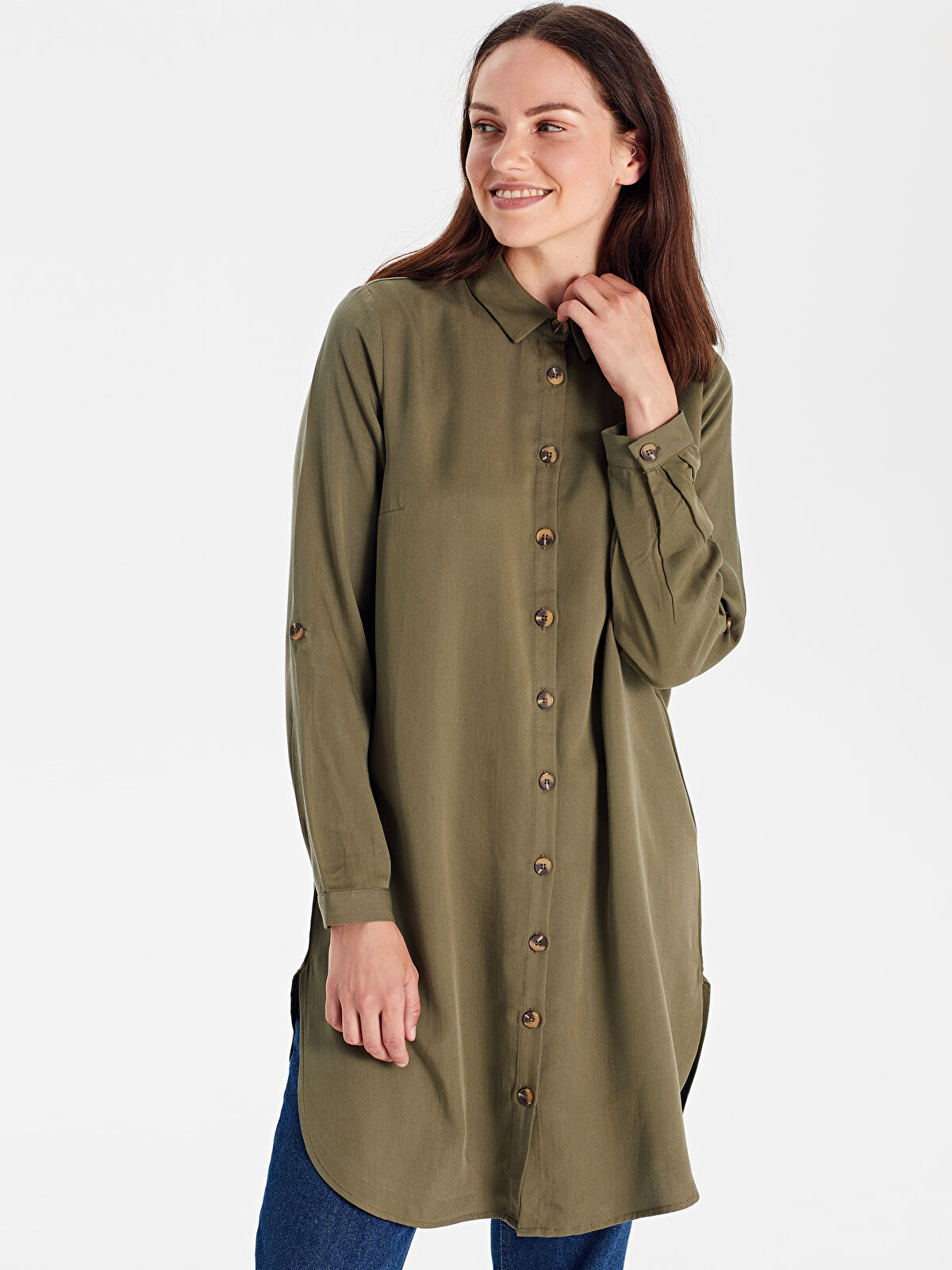 Uzun Kollu Twill Tunik