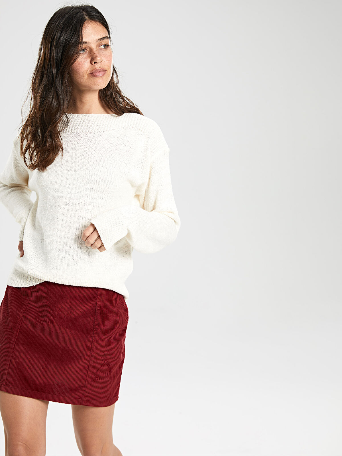 LCW CASUAL A Kesim Kadife Kadın Mini Etek LCW CASUAL A Kesim Kadife Kadın Mini Etek