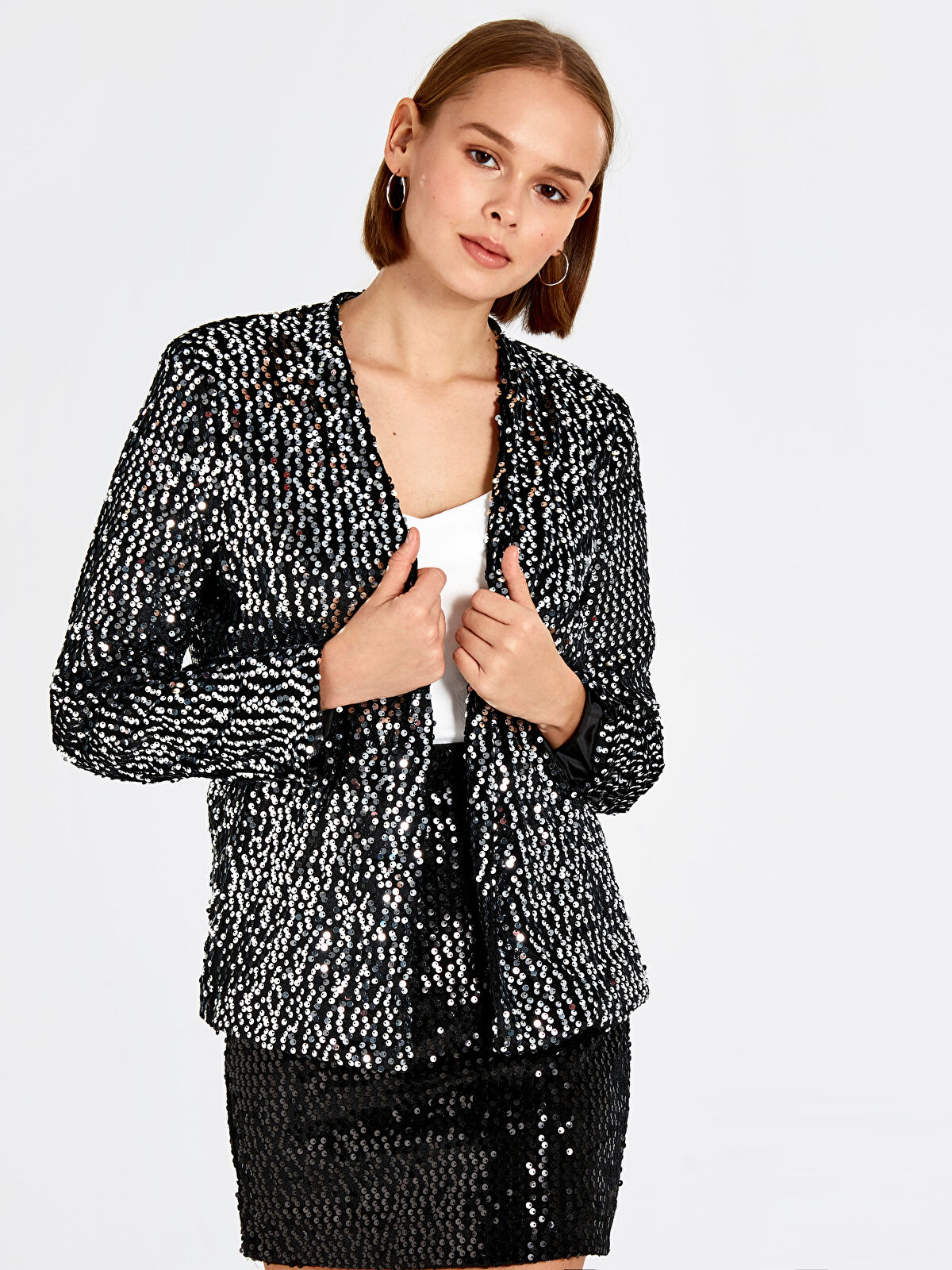 Payetli Blazer Ceket Payetli Blazer Ceket