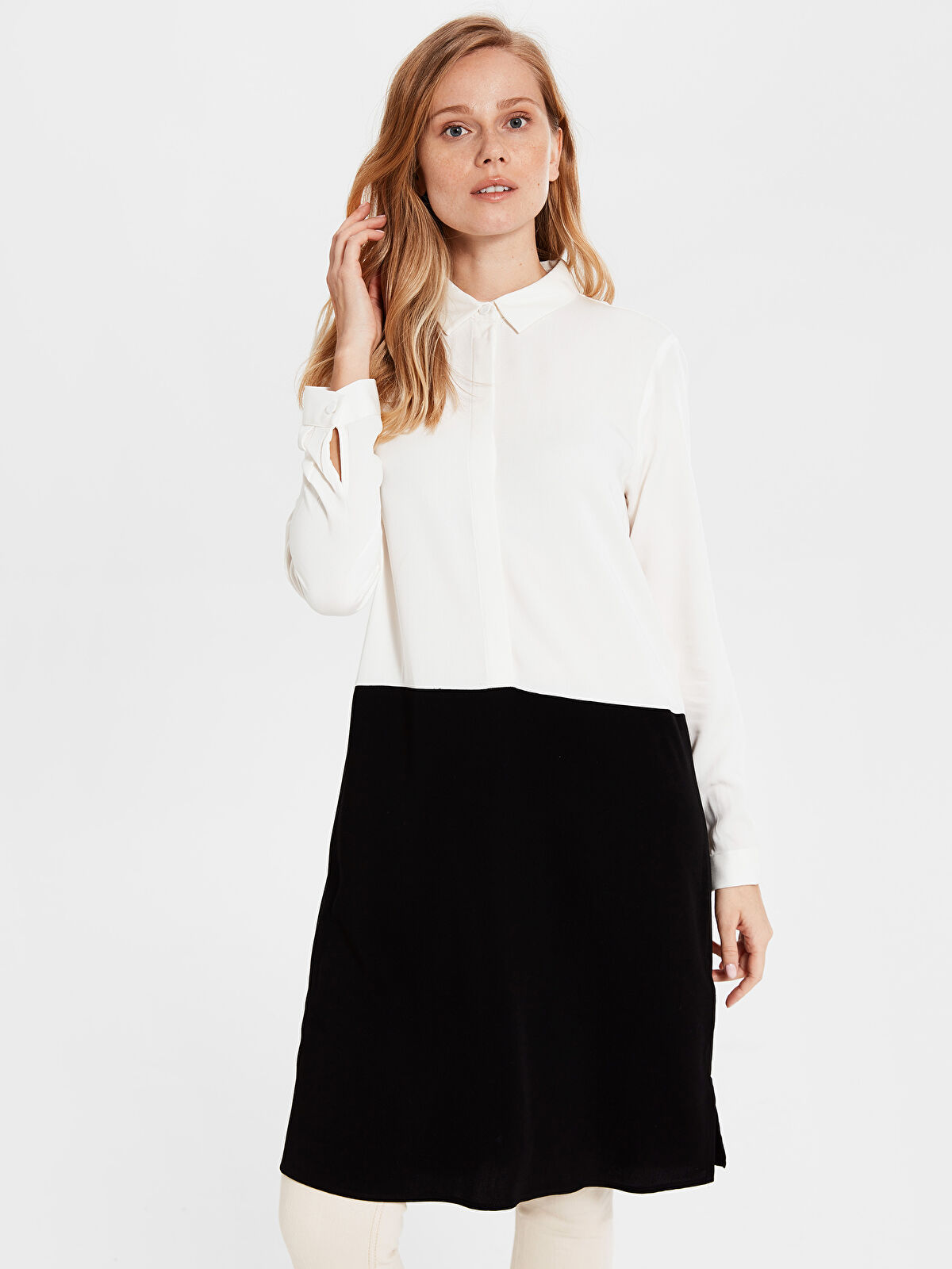 Renk Bloklu Viskon Tunik Renk Bloklu Viskon Tunik