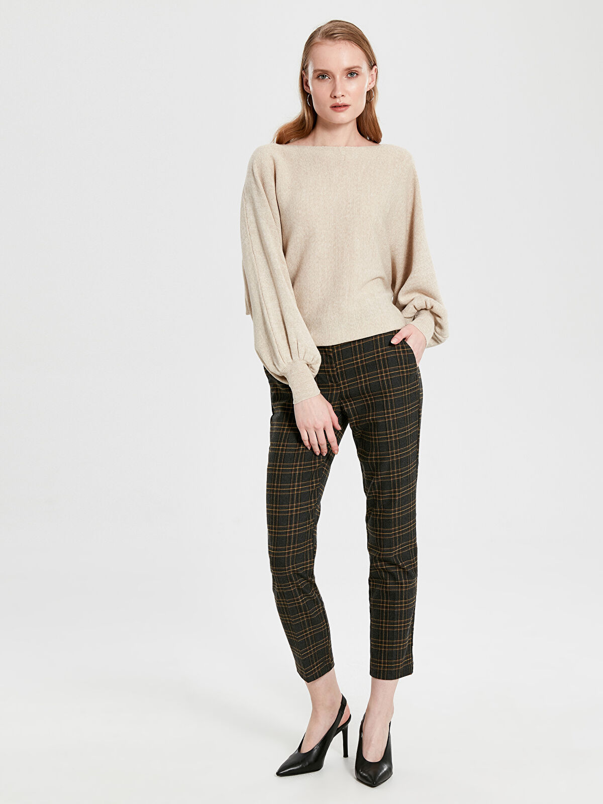 Bilek Boy Ekose Gabardin Pantolon