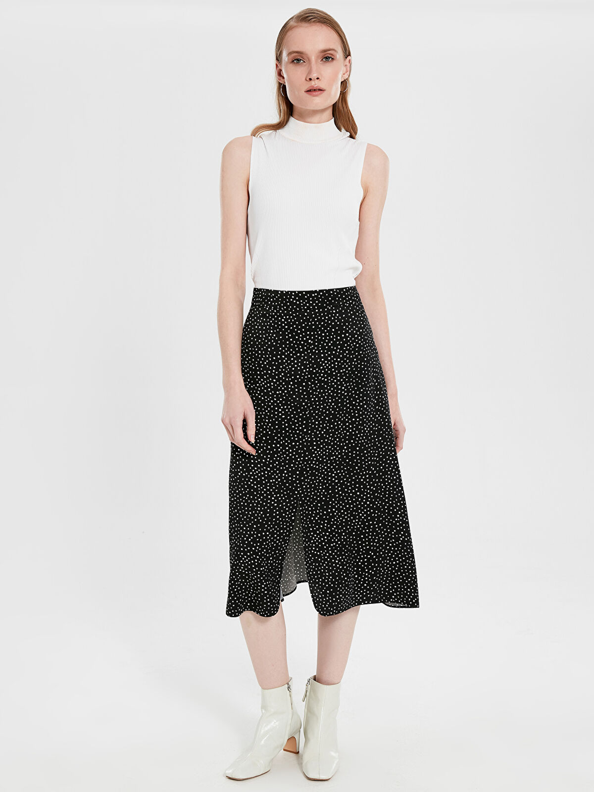 Desenli Viskon Kloş Kadın Etek