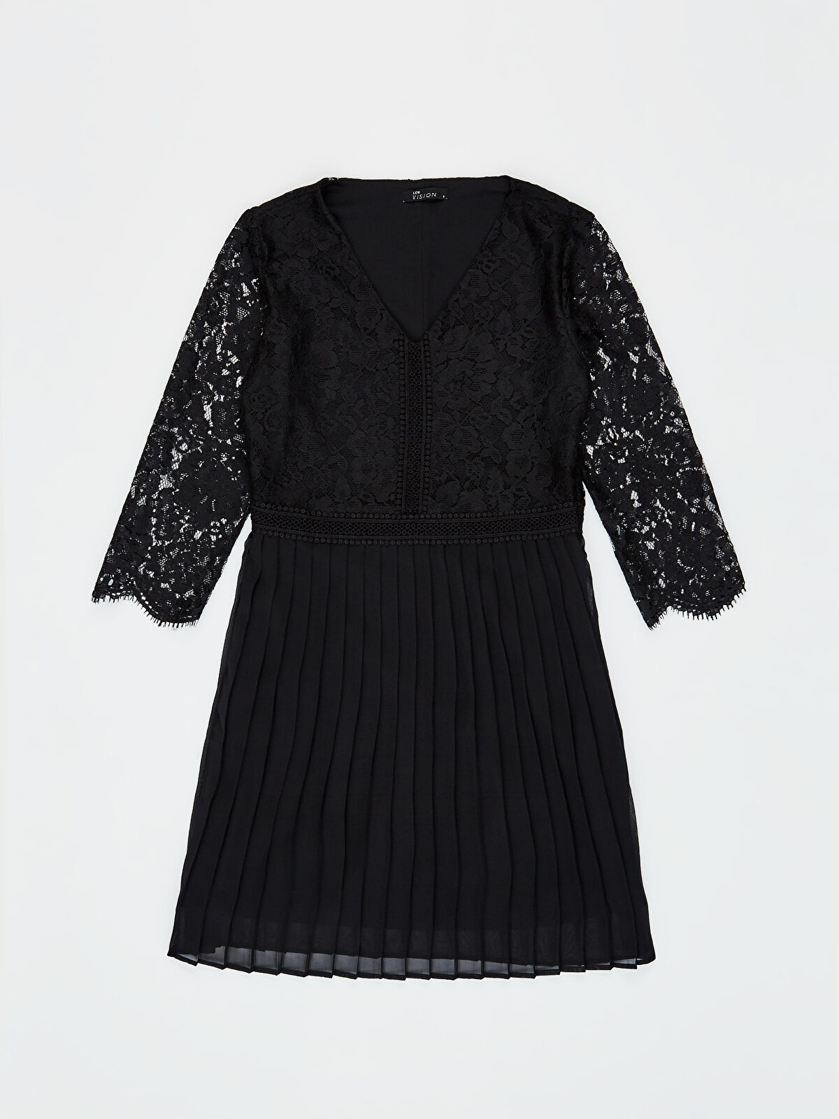 LCW VISION V Yaka Uzun Kollu Dantel Kadın Elbise LCW VISION V Yaka Uzun Kollu Dantel Kadın Elbise