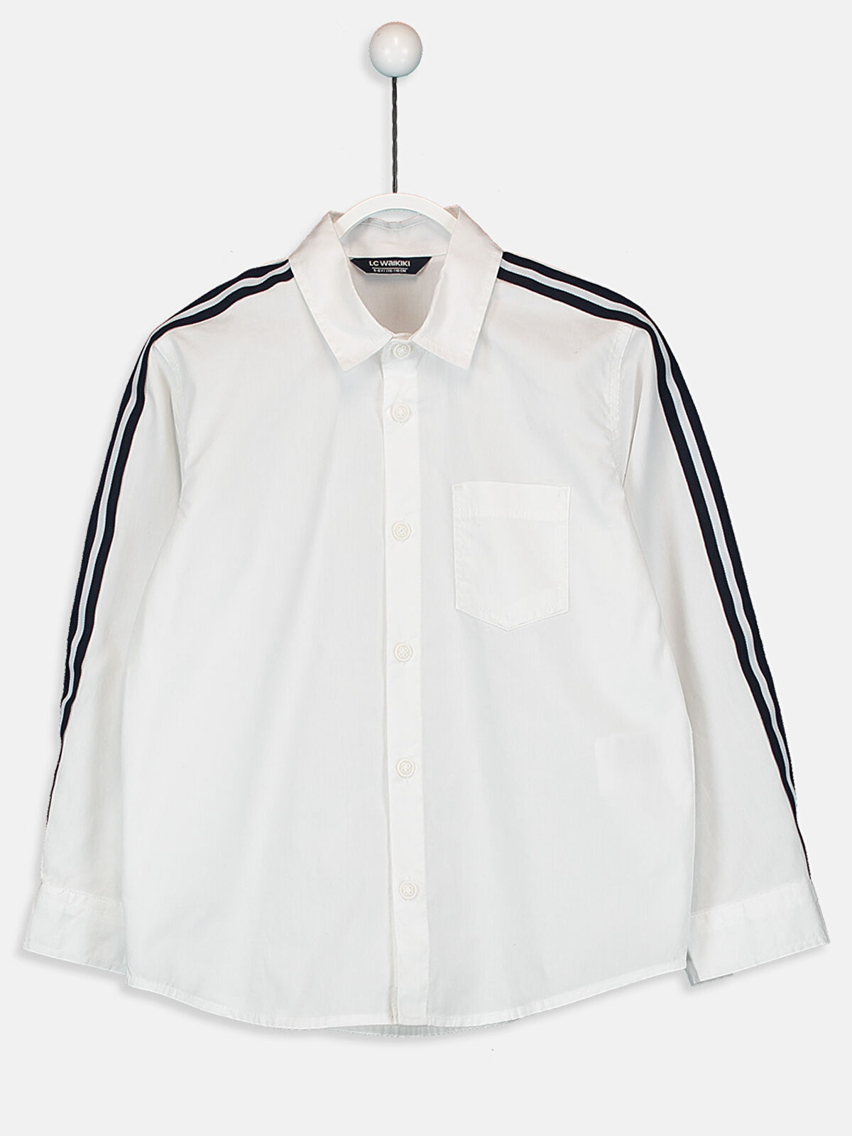 Erkek Çocuk Kolları Çizgili Pamuklu Gömlek