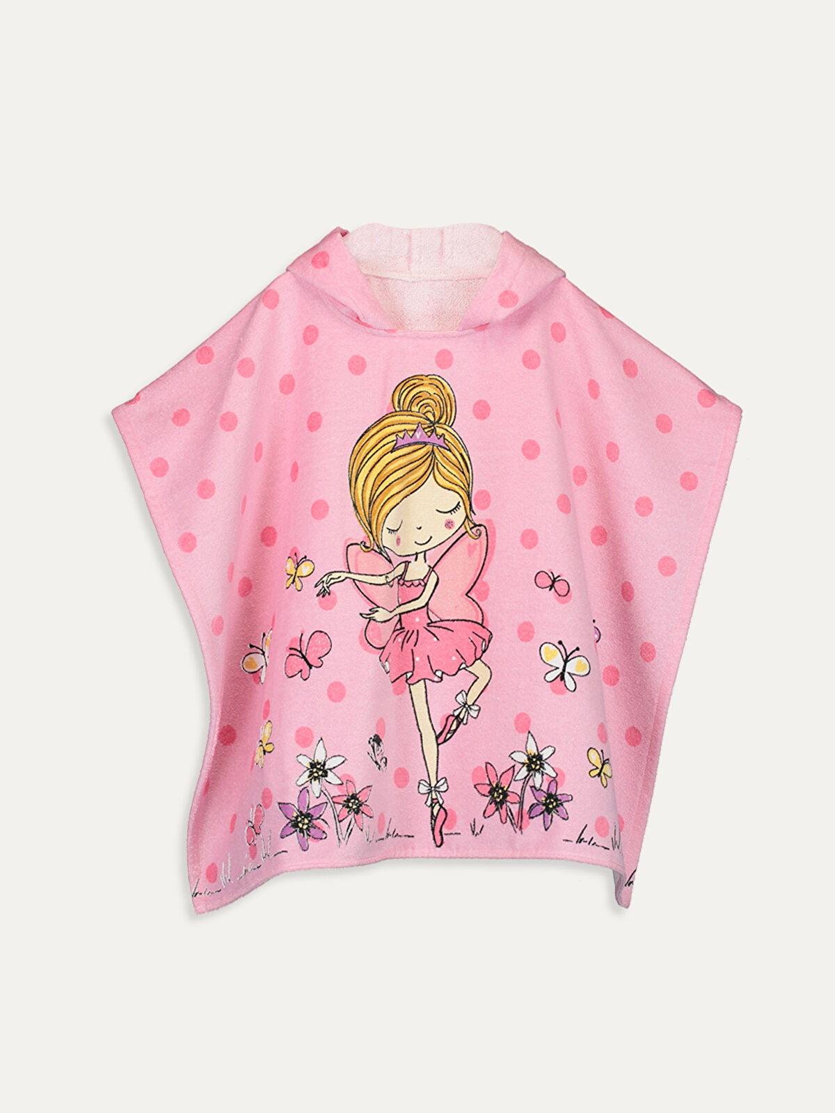 Kız Çocuk Baskılı Kadife Panço Havlu