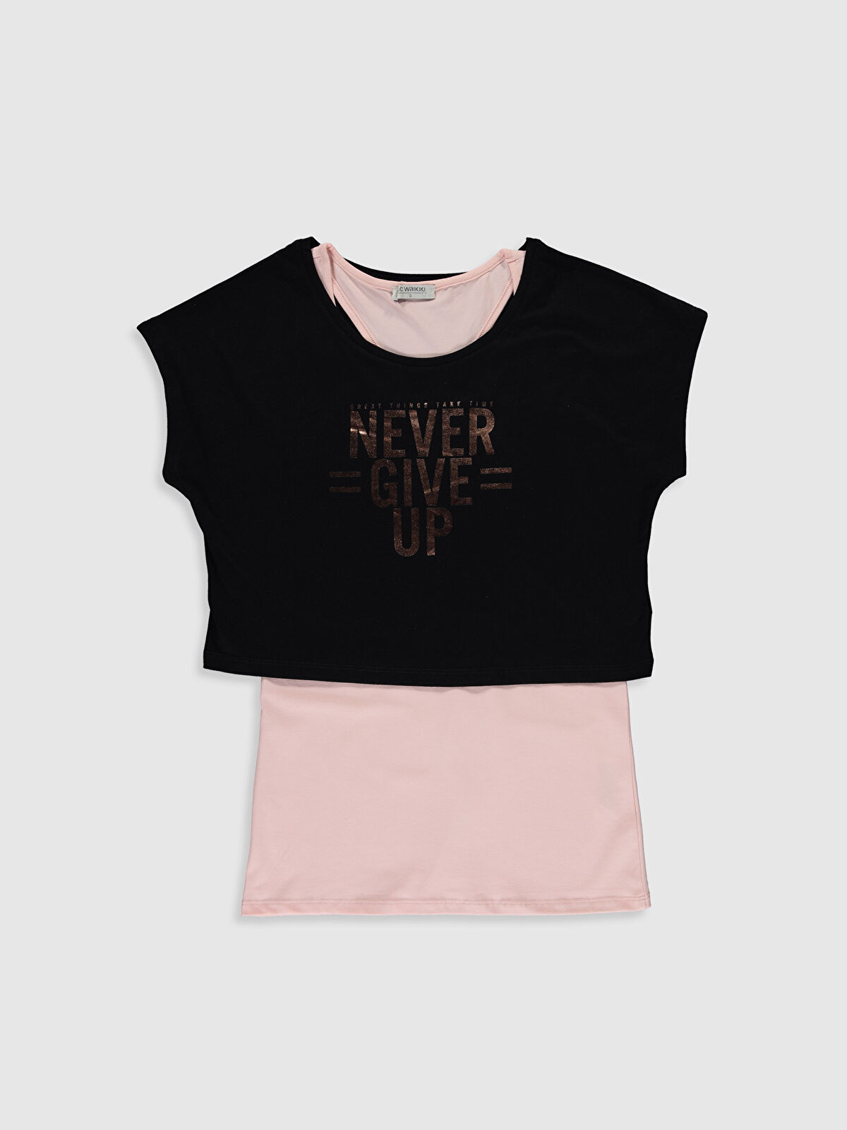 Yazı Baskılı Tişört Anne Kız Kombini