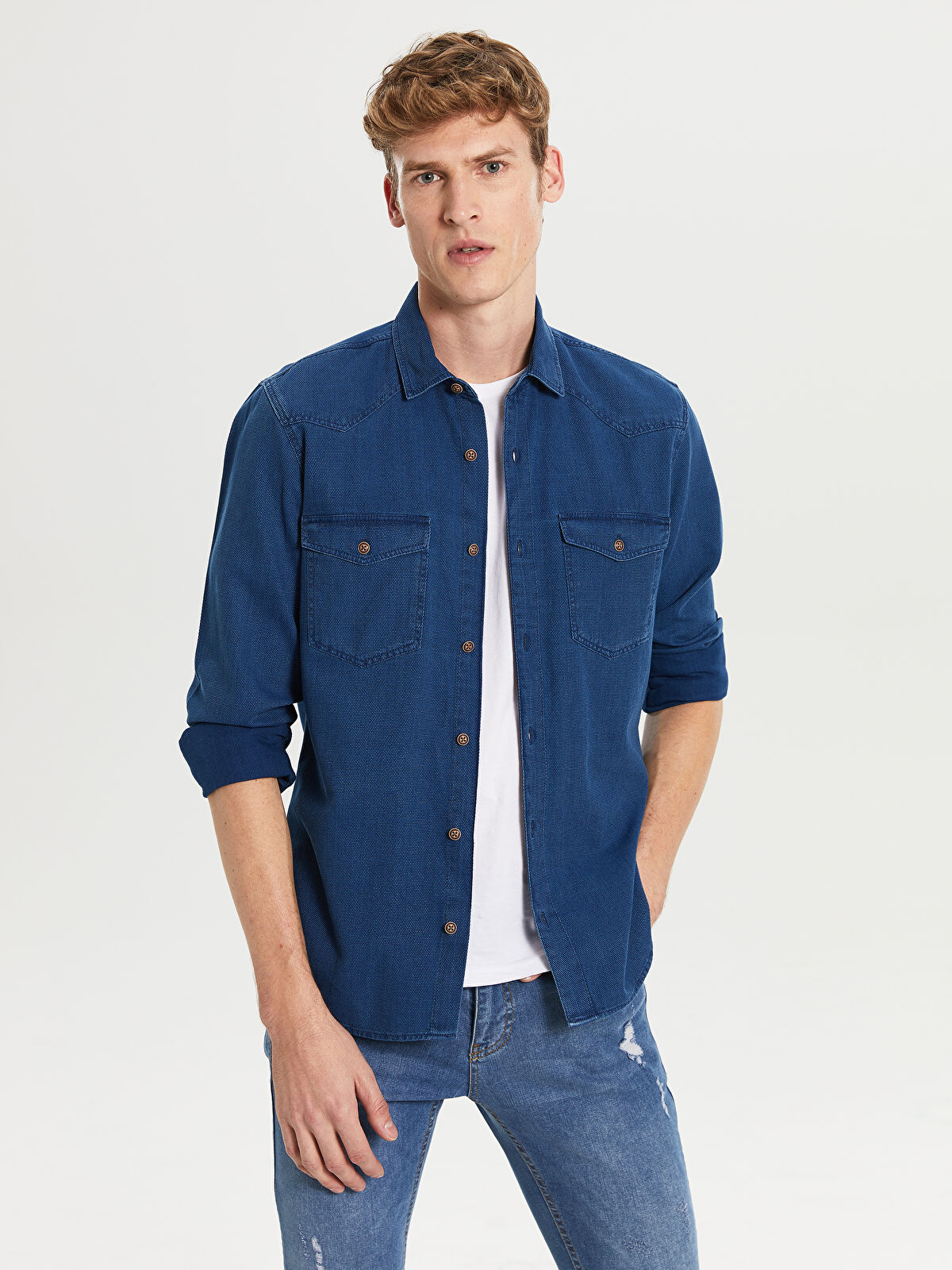 Dar Kalıp Desenli Takım Elbise Ceketi