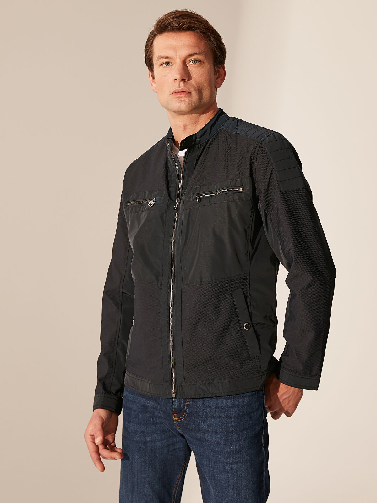 LCW VISION Slim Fit Dik Yaka İnce Erkek Mont