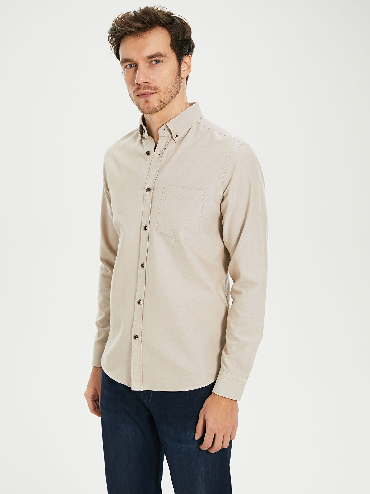 Regular Fit Uzun Kollu Oxford Erkek Gömlek