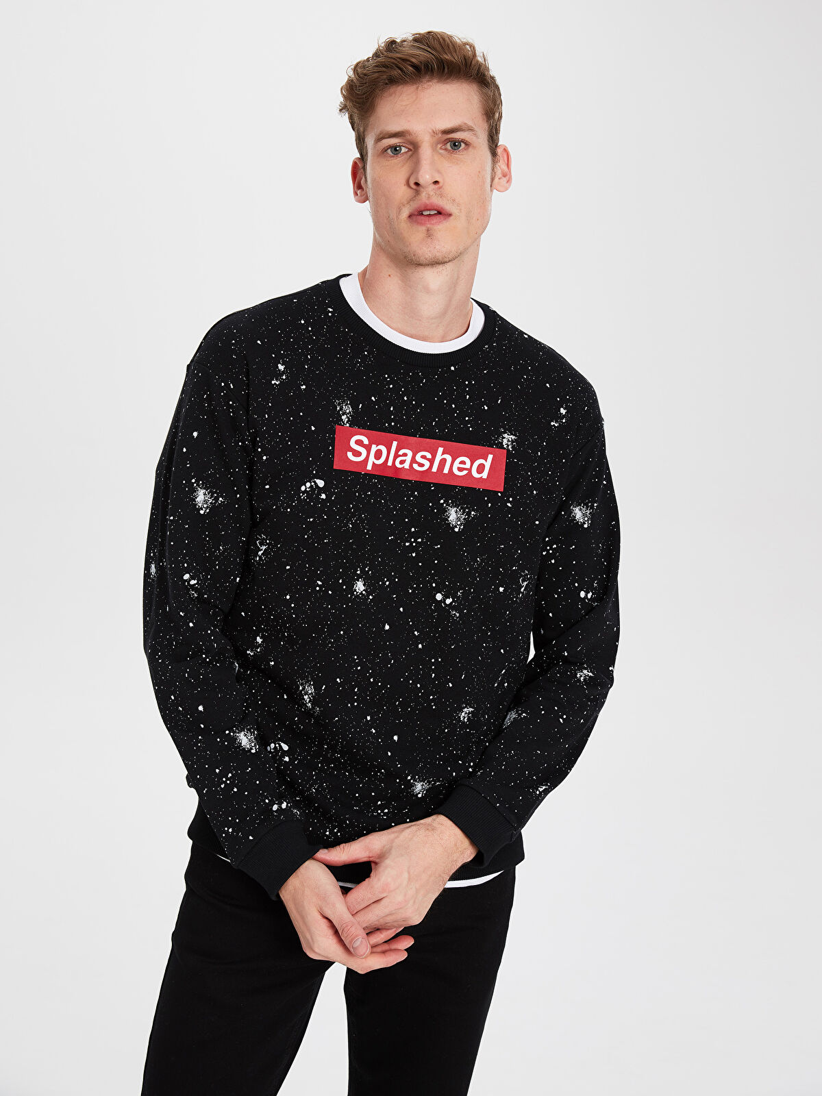 Baskılı Sweatshirt Baba Oğul Kombini