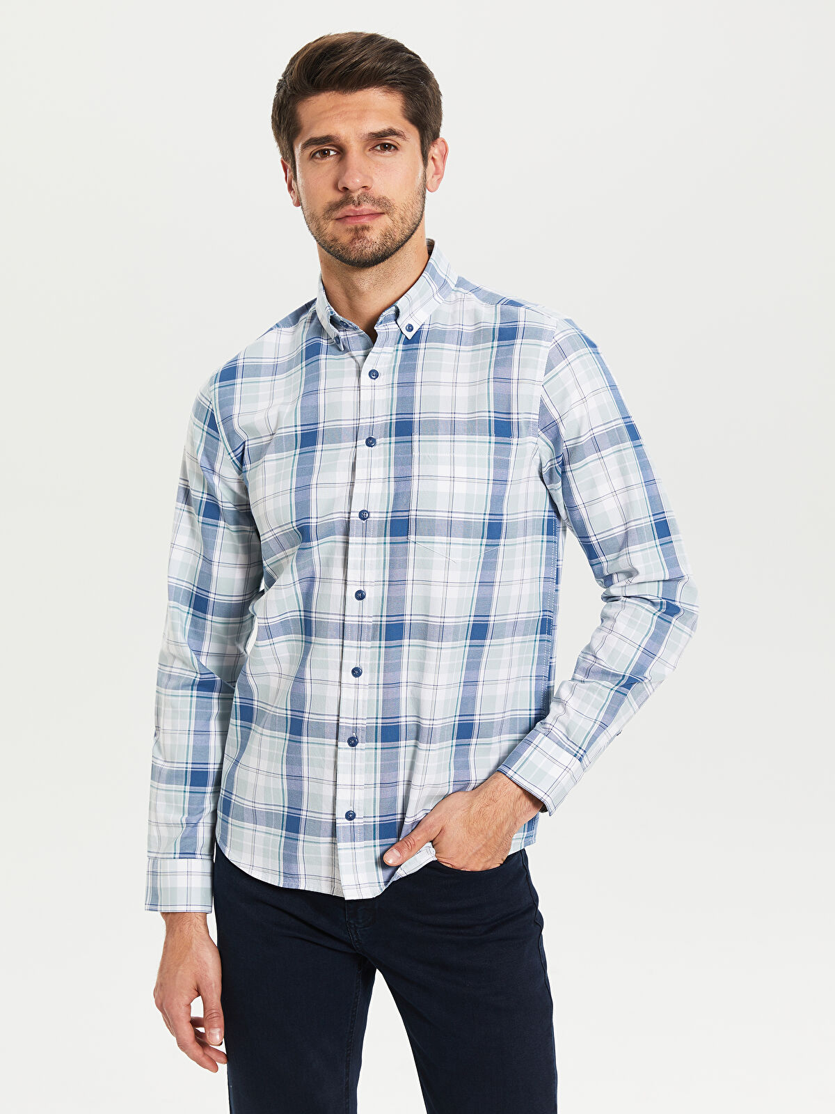 Regular Fit Ekose Oxford Gömlek