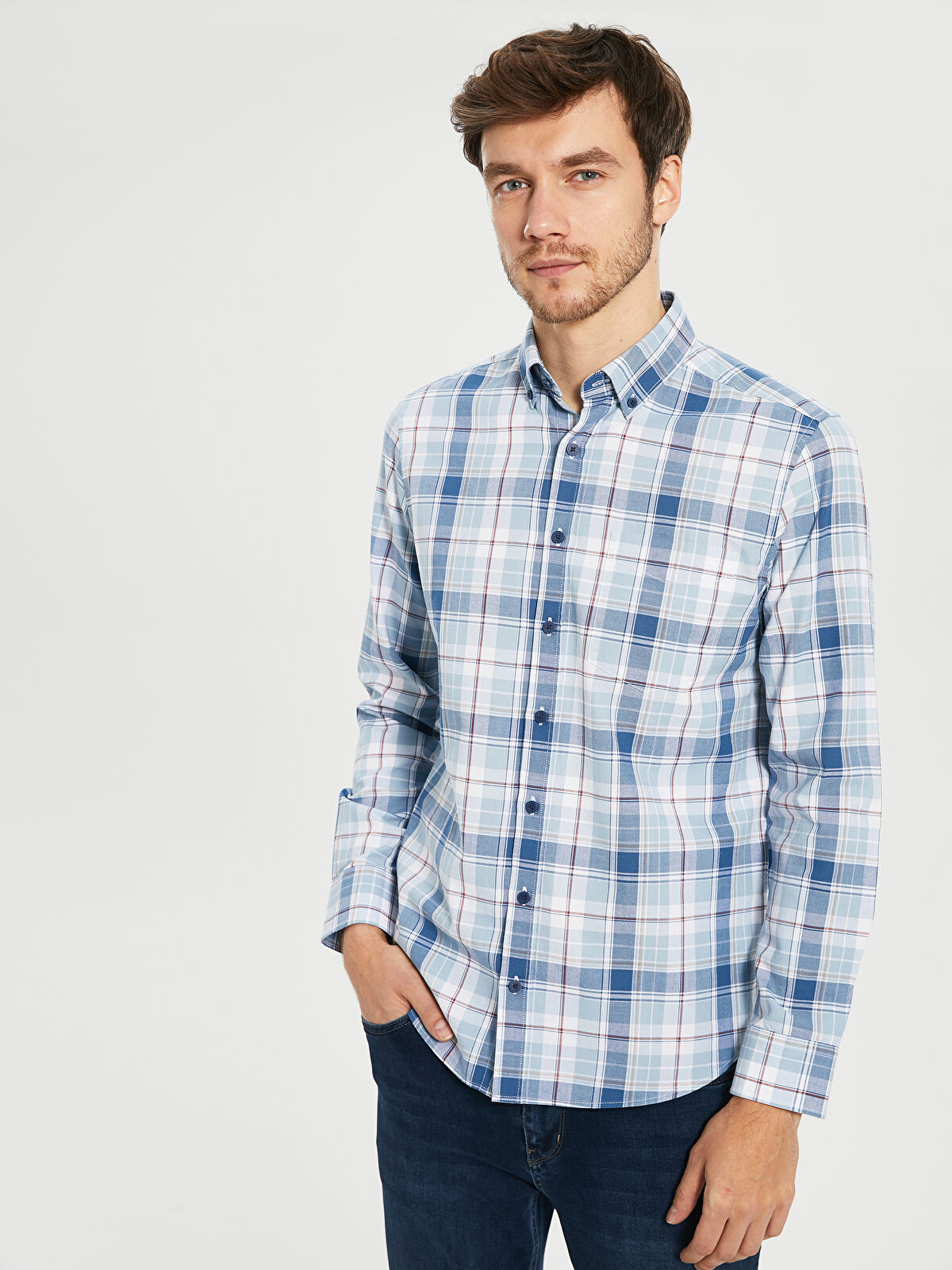 Regular Fit Ekose Oxford Gömlek