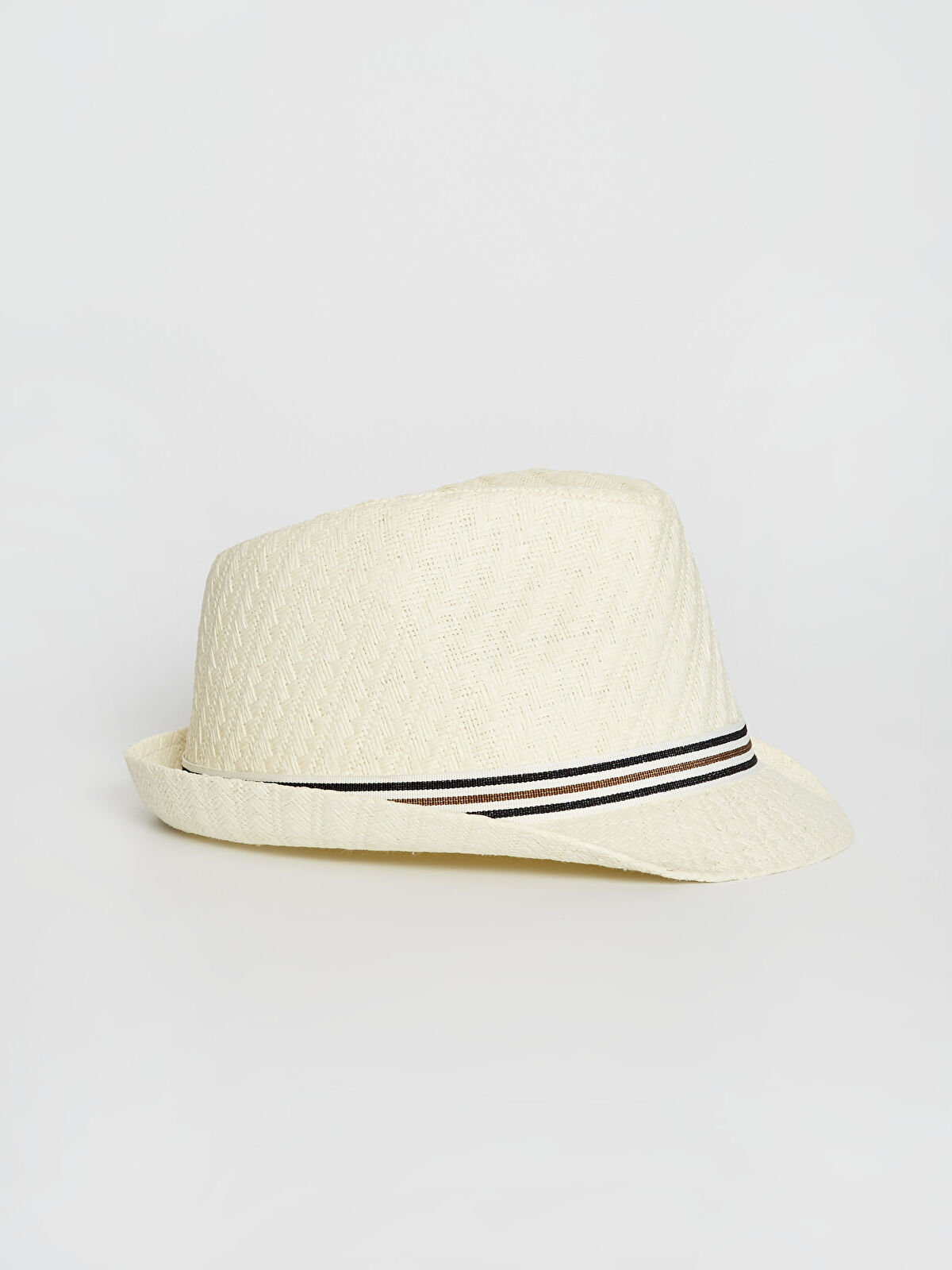 Biye Detaylı Hasır Erkek Fötr Şapka