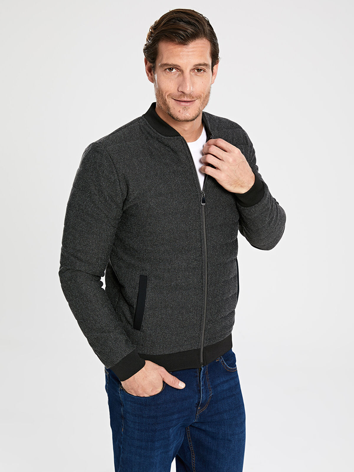 LCW VISION Slim Fit Kolej Yaka Bomber Erkek Mont