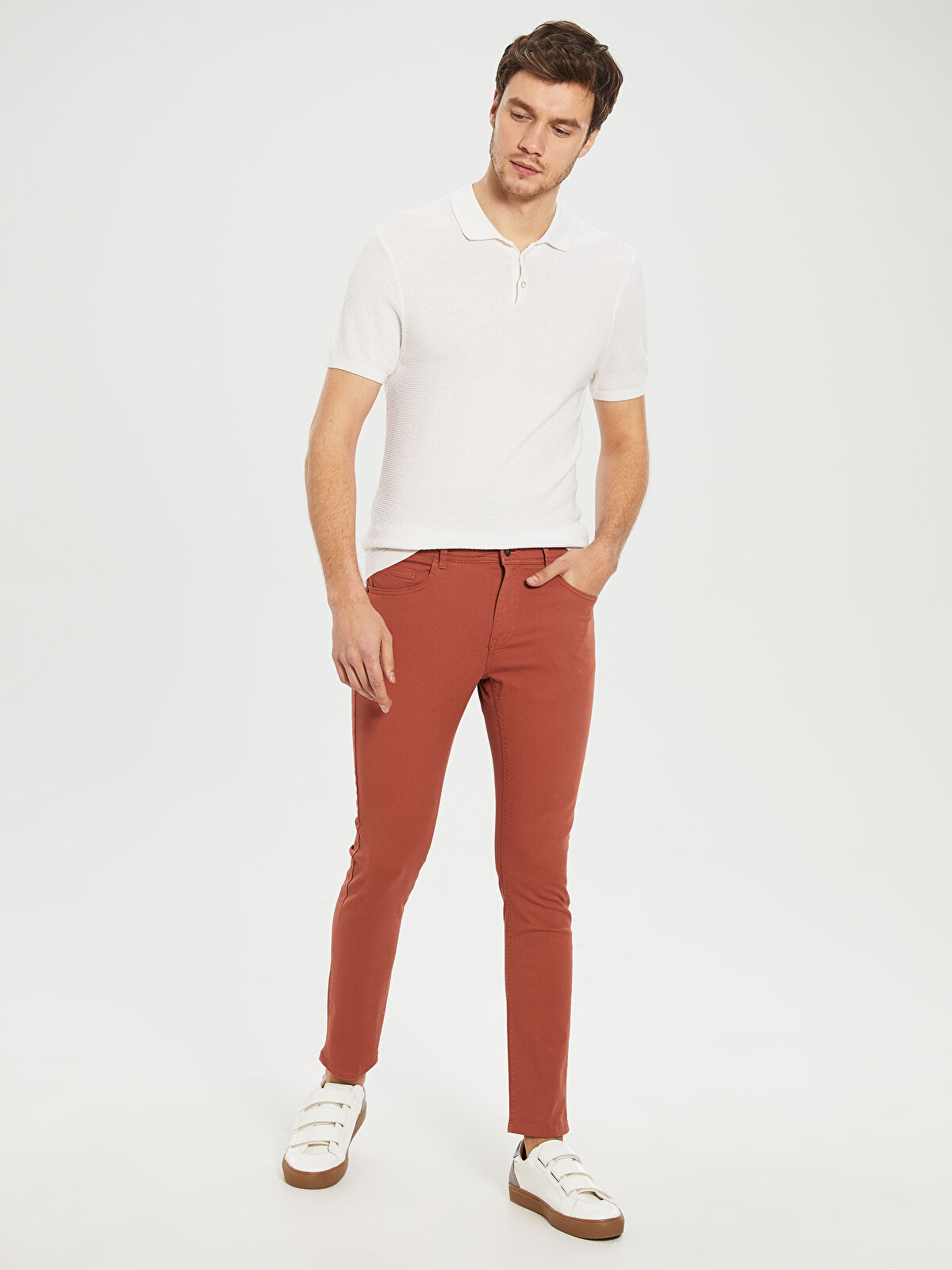 Ekstra Dar Kalıp Gabardin Erkek Chino Pantolon