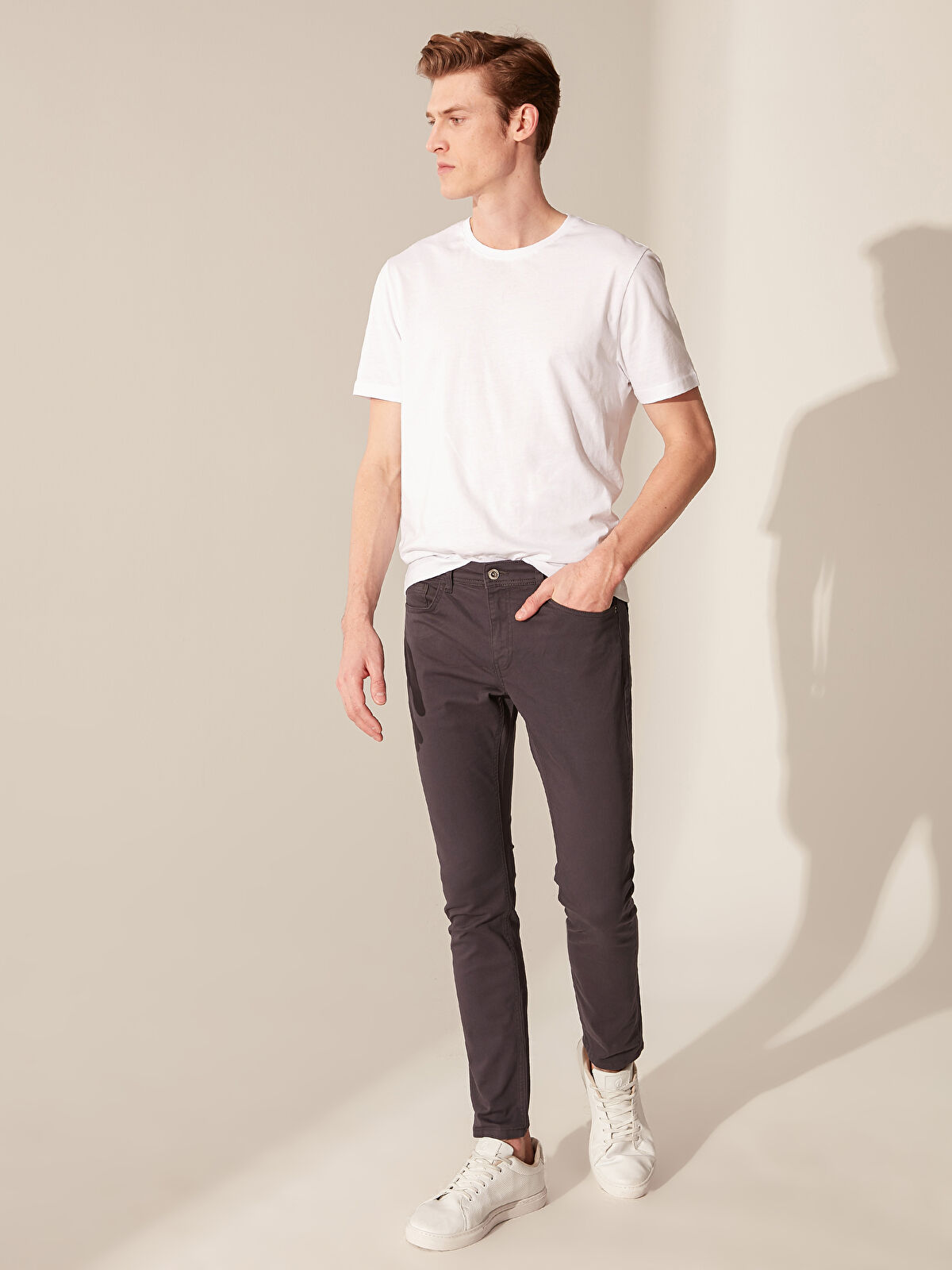 Ekstra Dar Kalıp Gabardin Erkek Chino Pantolon