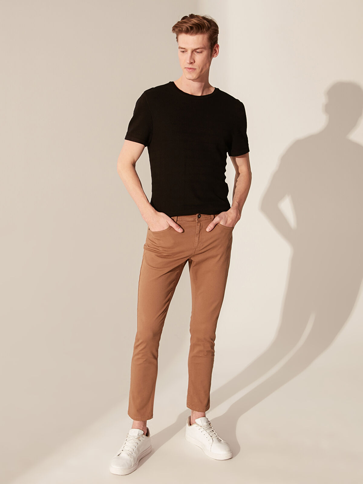 Ekstra Dar Kalıp Gabardin Erkek Chino Pantolon