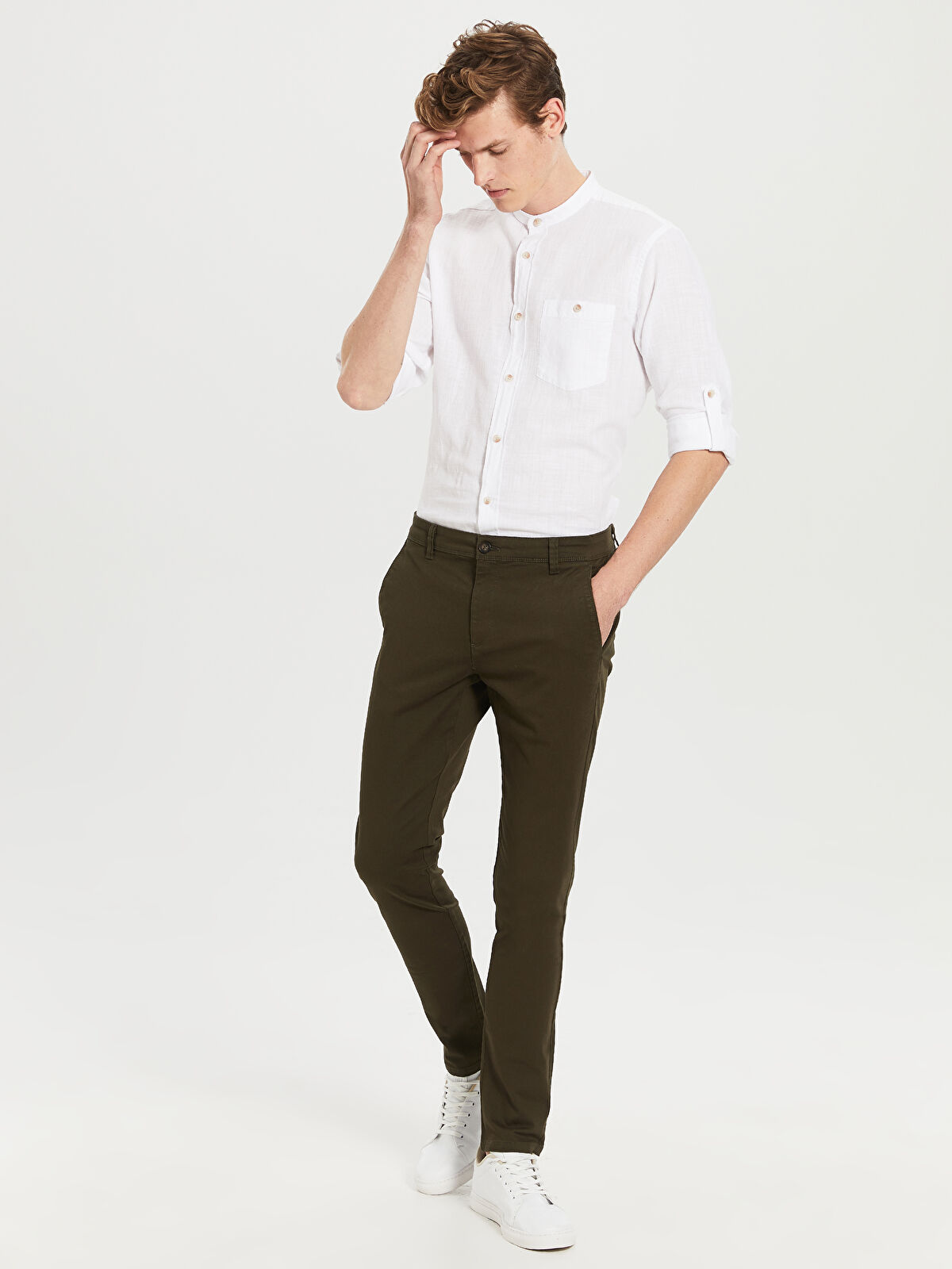 Ekstra Dar Kalıp Gabardin Chino Pantolon