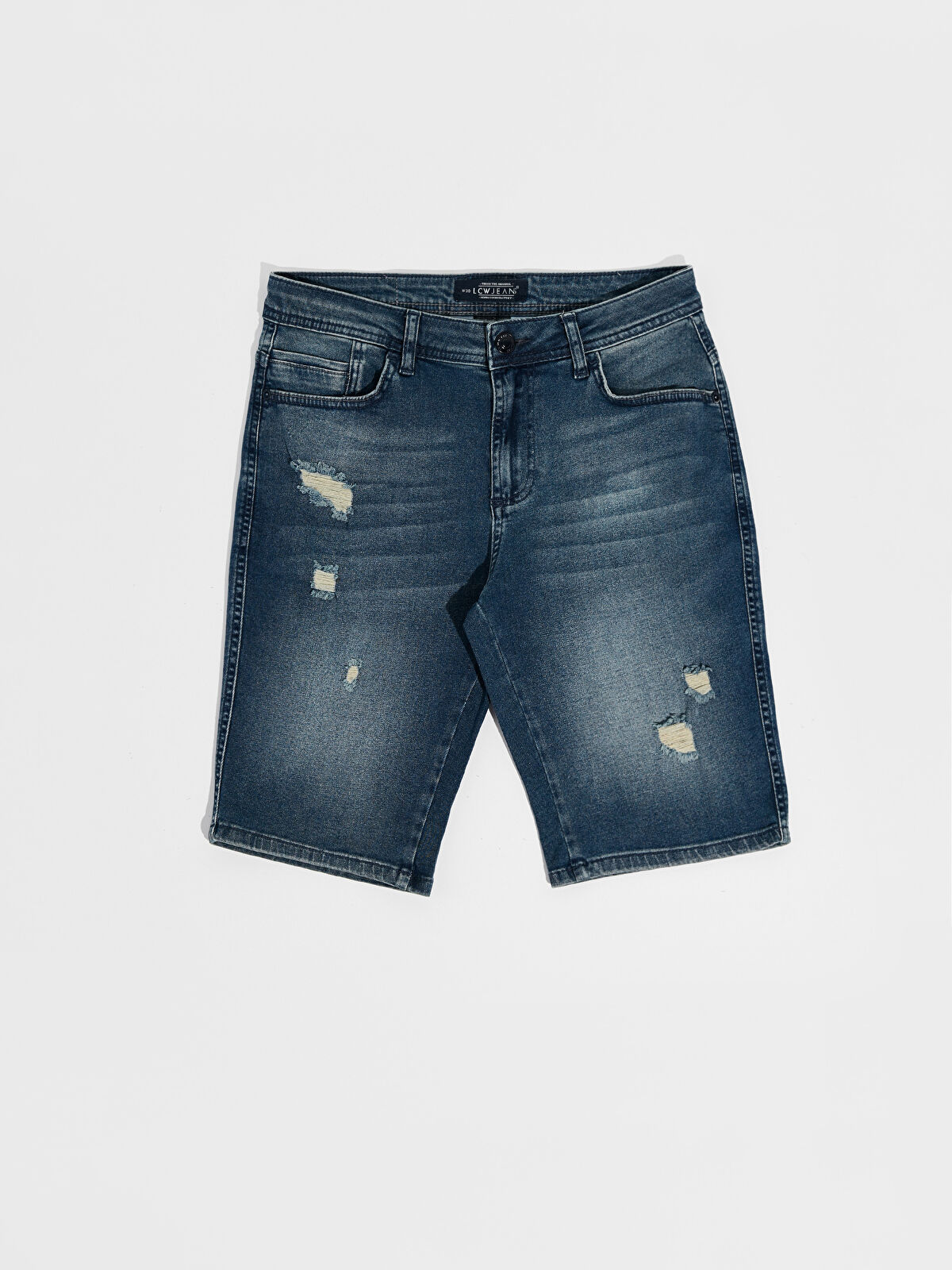 Skinny Fit Bermuda Erkek Jean Şort