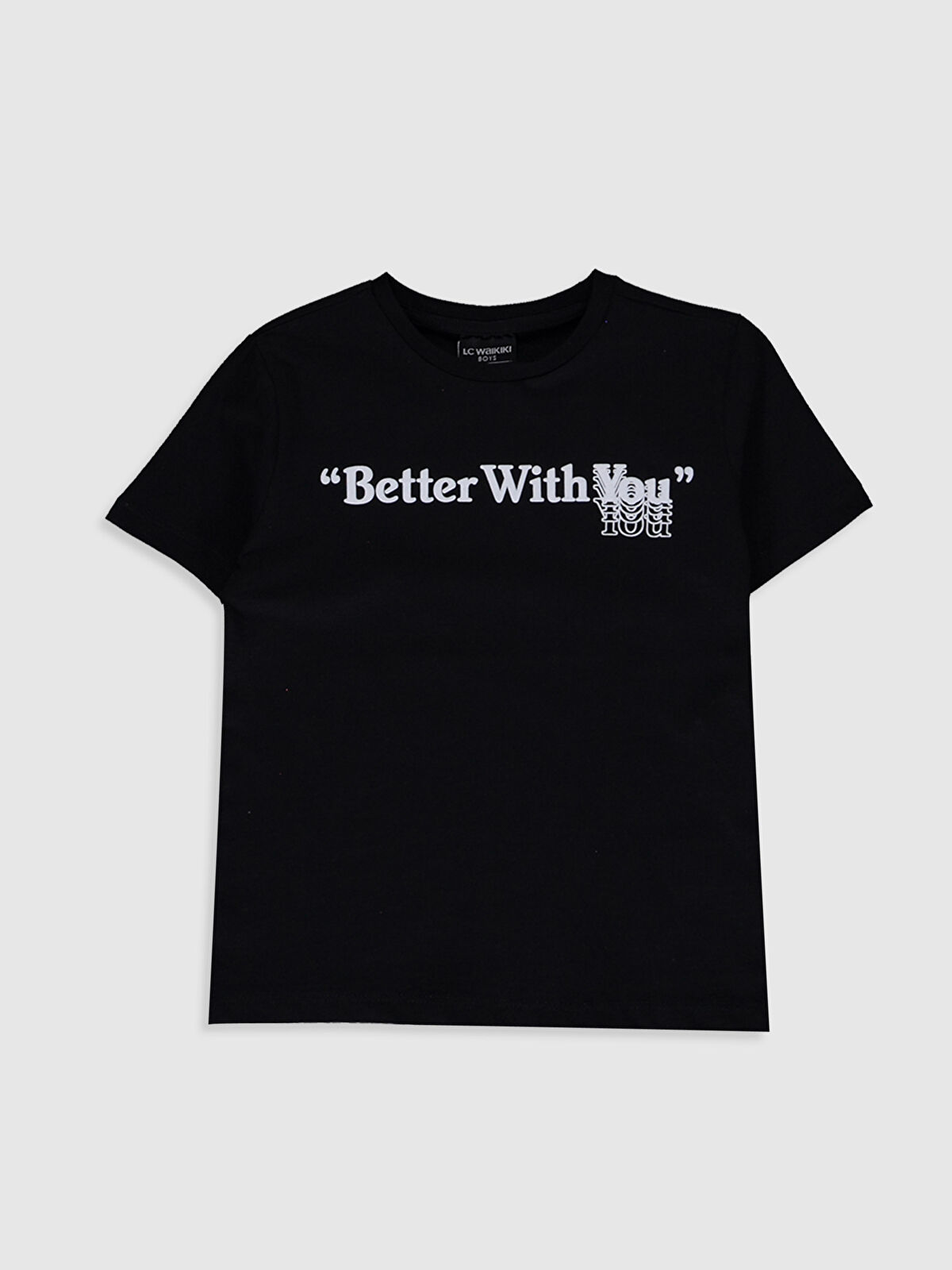 Erkek Çocuk Yazı Baskılı Pamuklu Tişört Baba Oğul Kombini