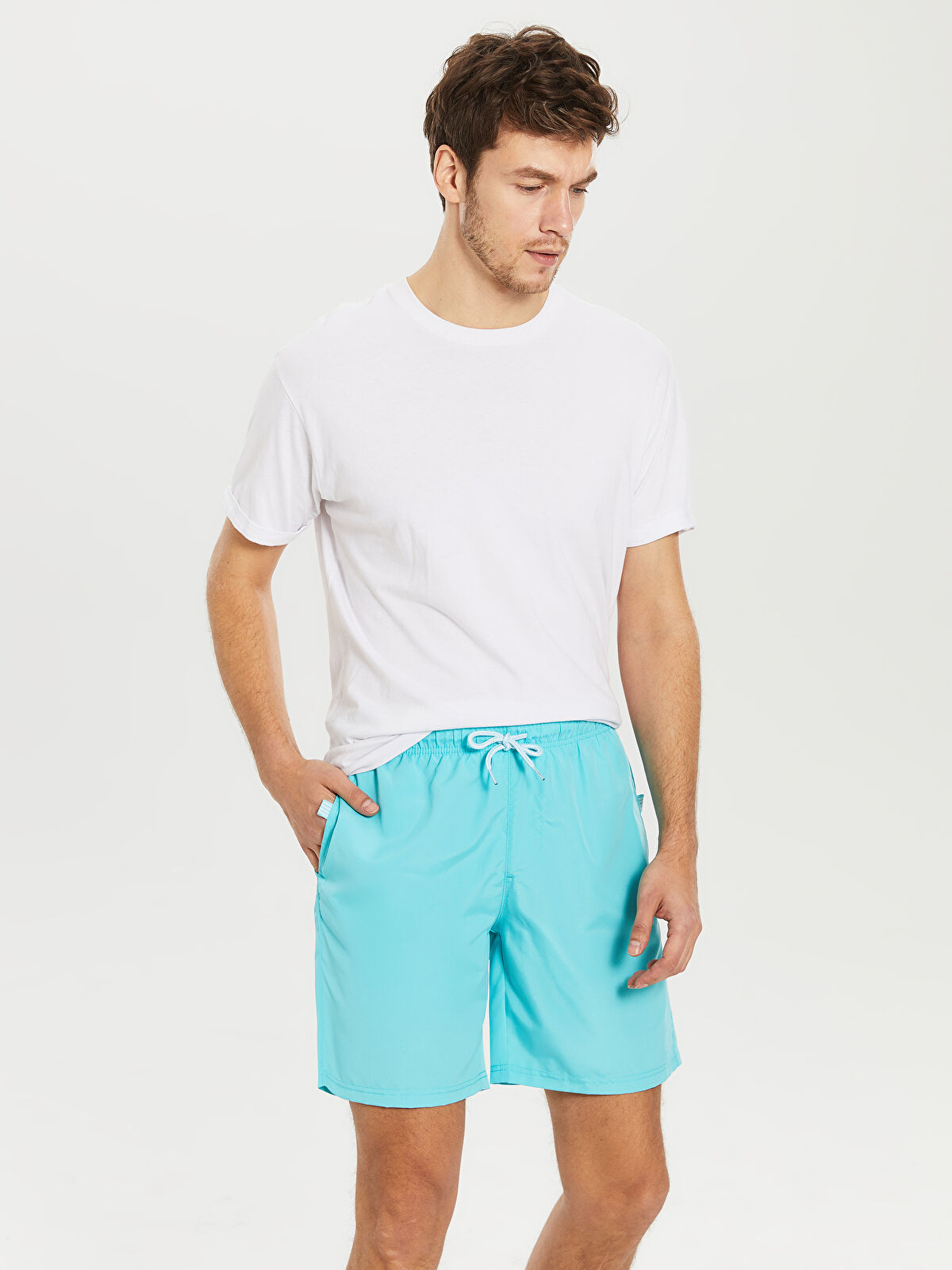 Diz Üstü Boy Basic Deniz Şortu