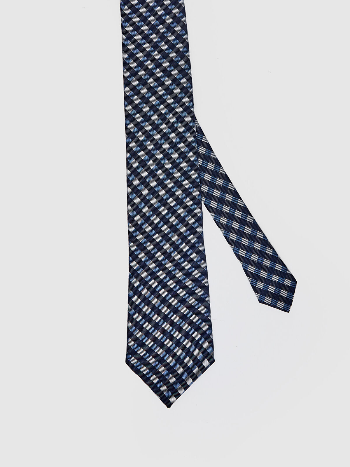 Ekose Desenli Erkek Vual Kravat