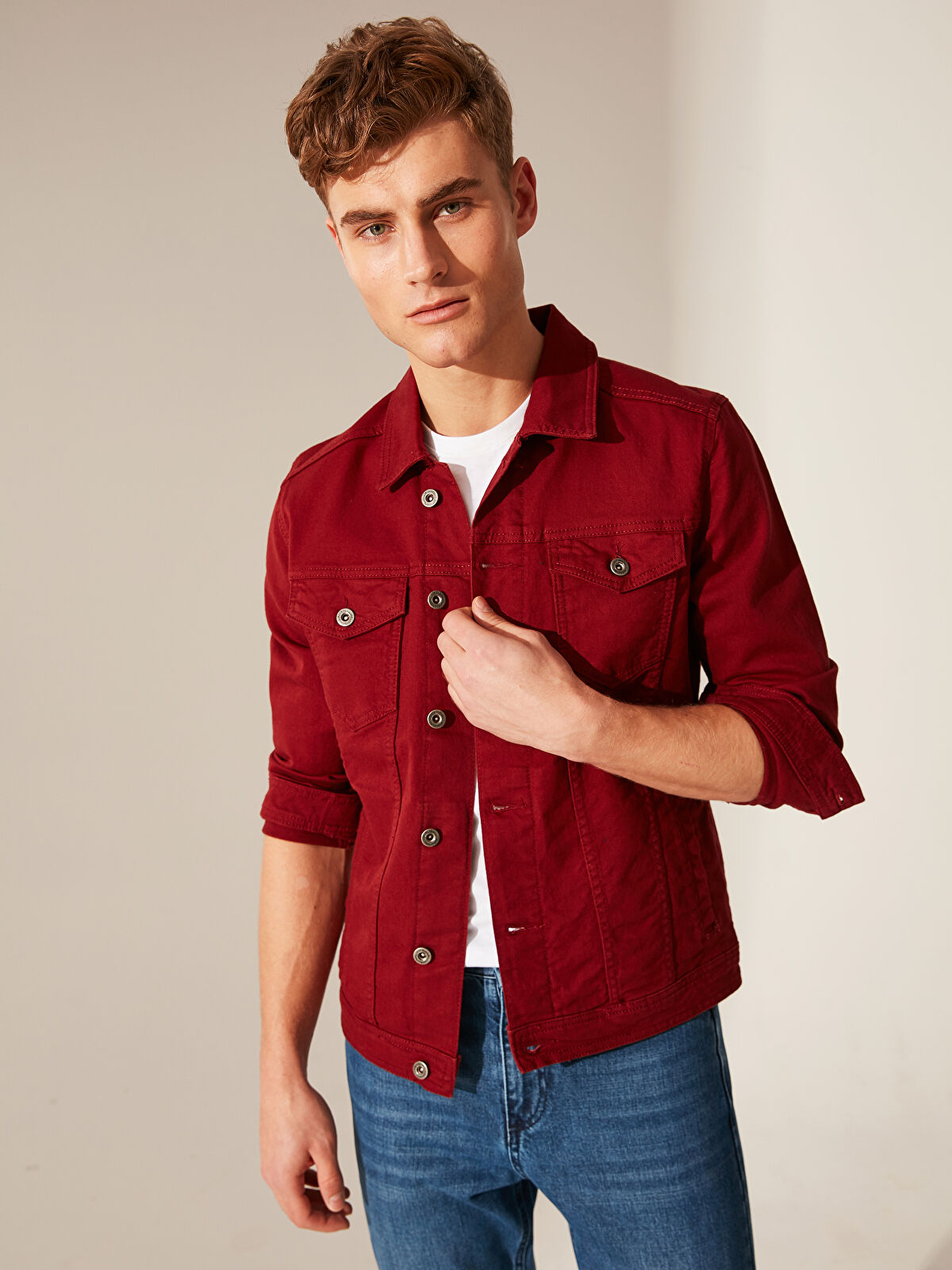 Slim Fit Erkek Jean Ceket