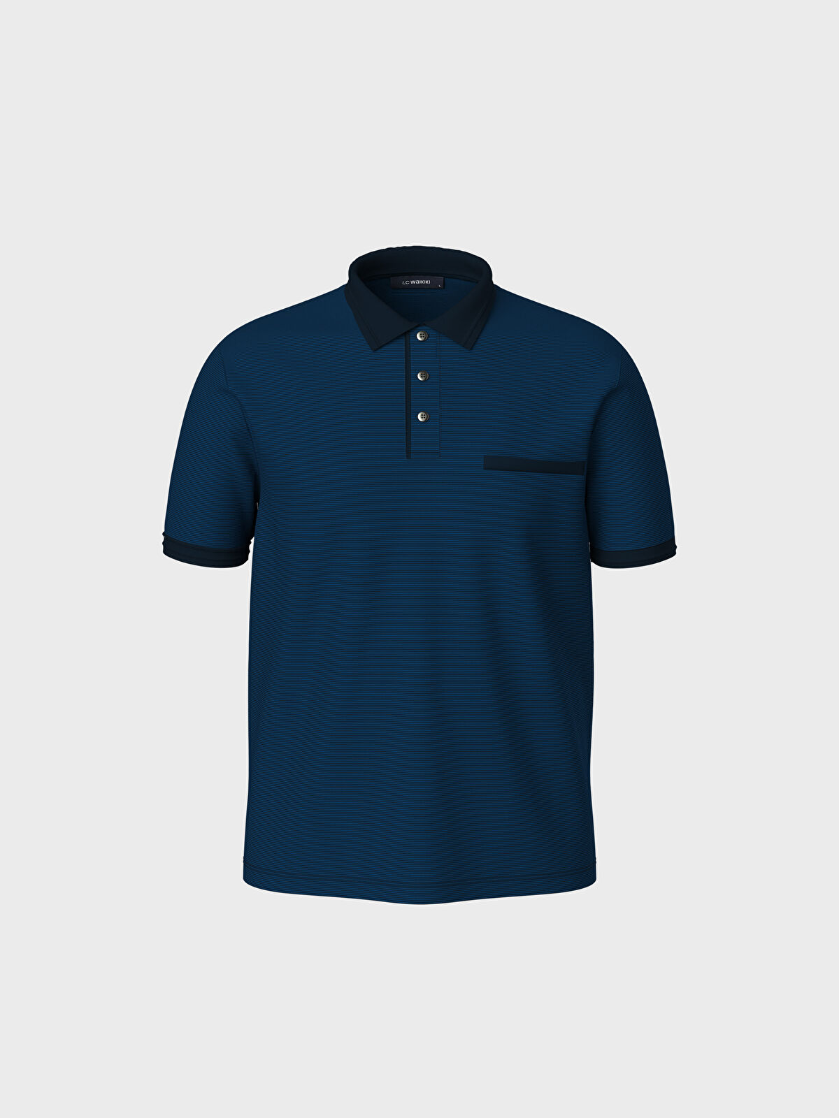 Merserize Polo Yaka Kısa Kollu Çizgili Erkek Tişört