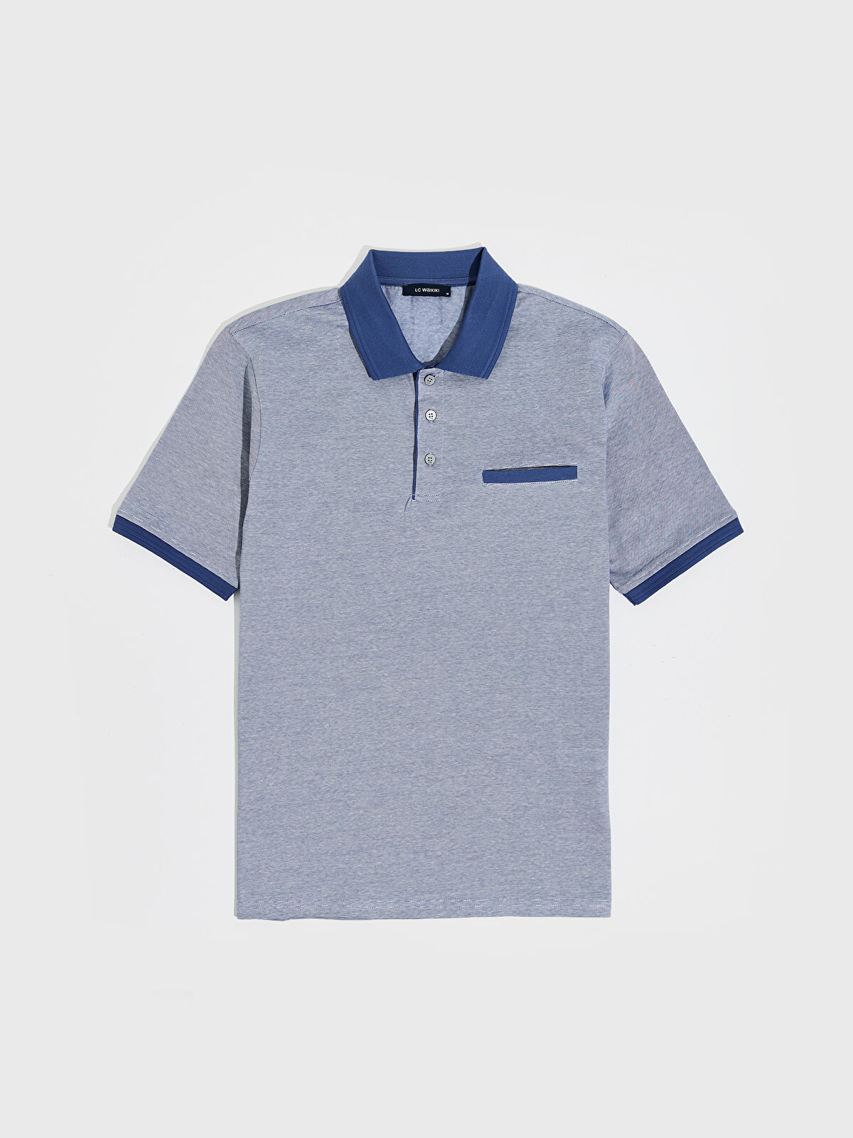 Merserize Polo Yaka Kısa Kollu Çizgili Erkek Tişört