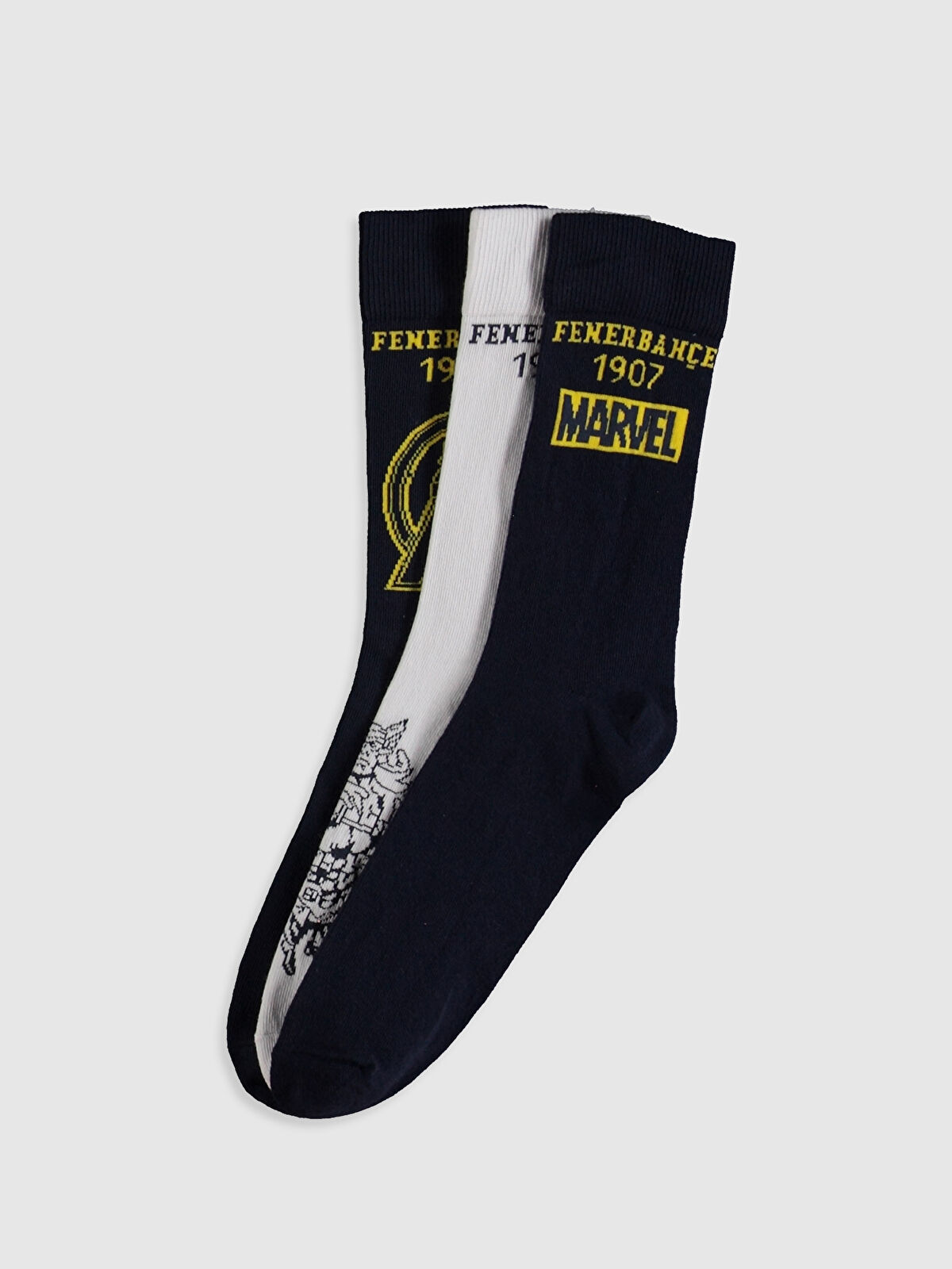 Fenerbahçe Baskılı Erkek Taraftar Soket Çorap 3'lü