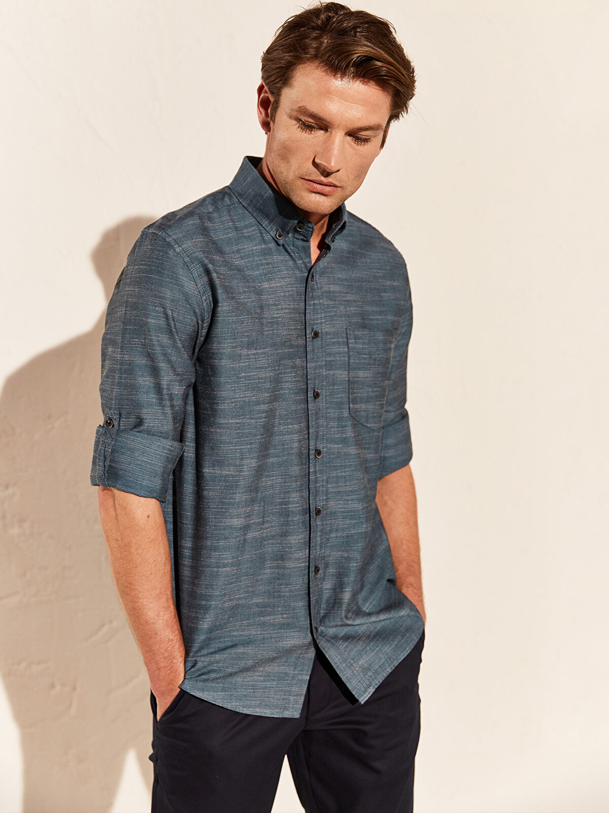 Regular Fit Kırçıllı Gömlek