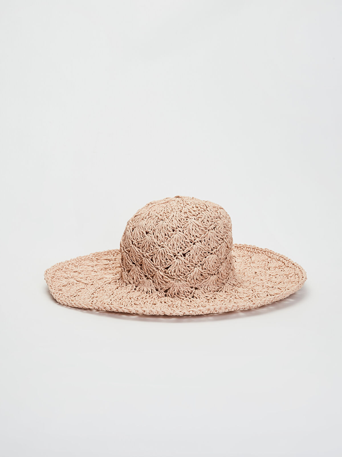 Örgü Detaylı Kadın Hasır Fötr Şapka