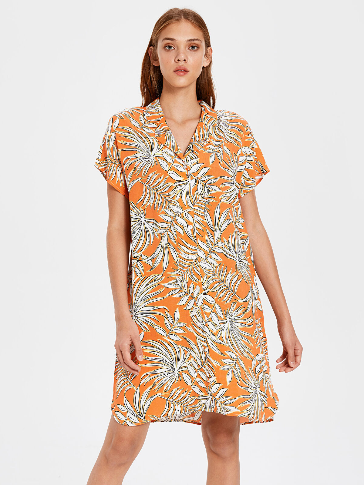 LCW DREAM Standart Fit Kısa Kollu Poplin Kadın Elbise