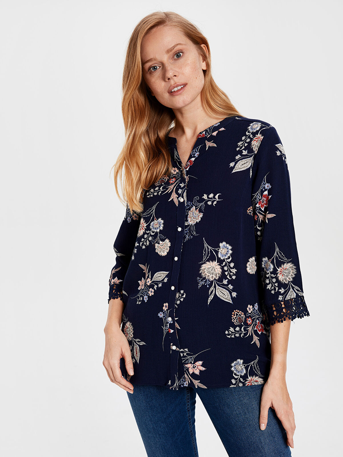 LCW GRACE Standart Fit Kısa Kollu Krinkle Kadın Gömlek