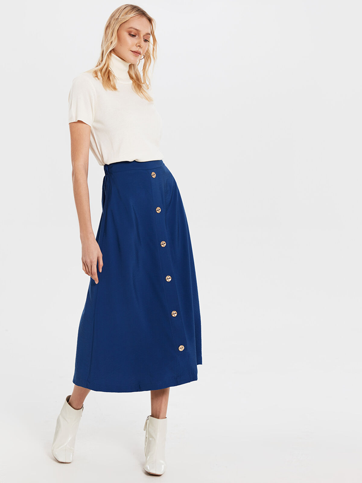 LCW CLASSIC Standart Fit Gabardin Kadın Etek