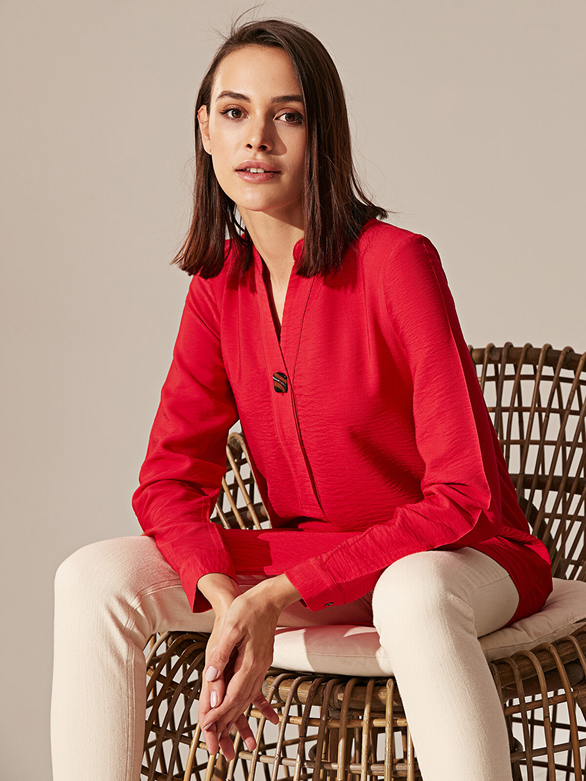 Dokulu Kumaştan Salaş Viskon Tunik