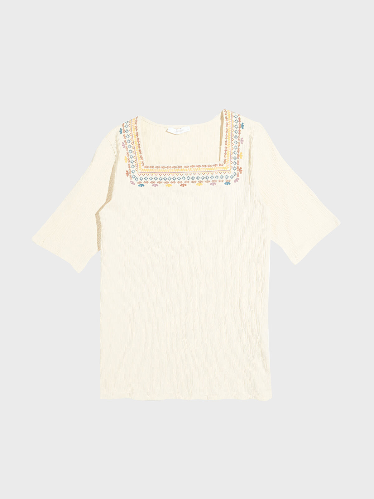 LCW GRACE Kare Yaka Kısa Kollu Kadın Tişört